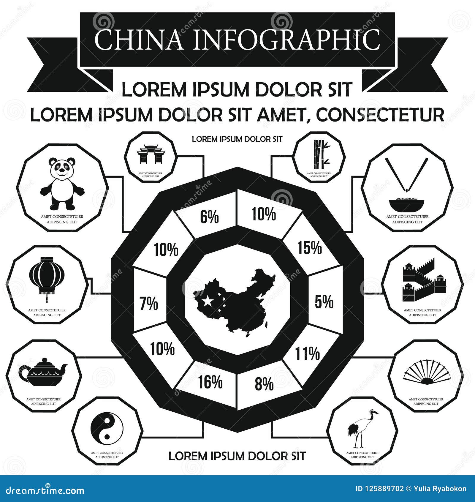 China Infographic Elements, Simple Style Stock Illustration ...