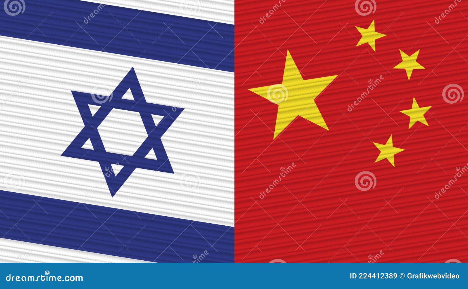 China and Israel Two Half Flags Together Stock Illustration ...