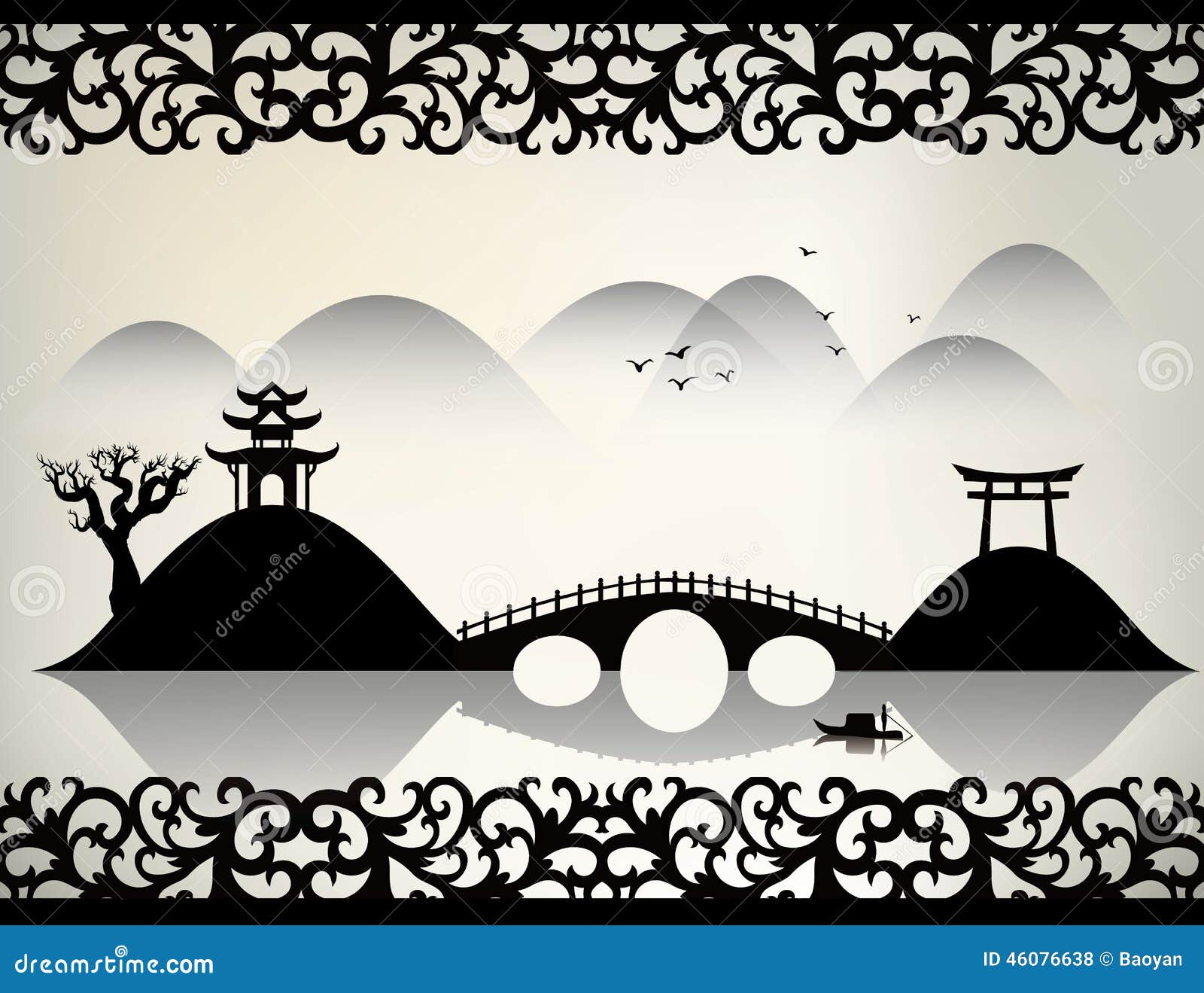 China landscape stock vector. Illustration of background - 46076638