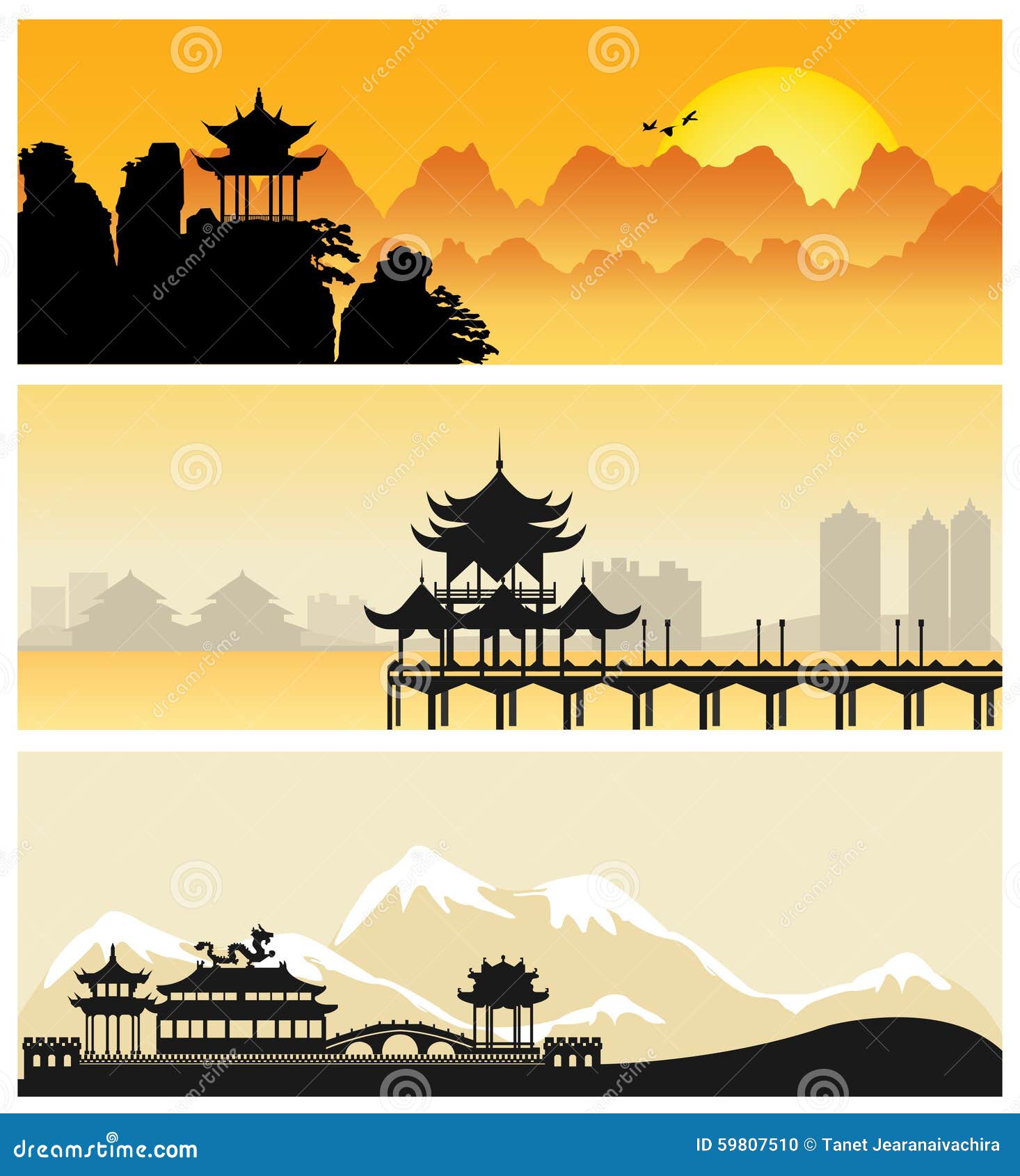 China landscape shadow. stock vector. Illustration of clothing - 59807510