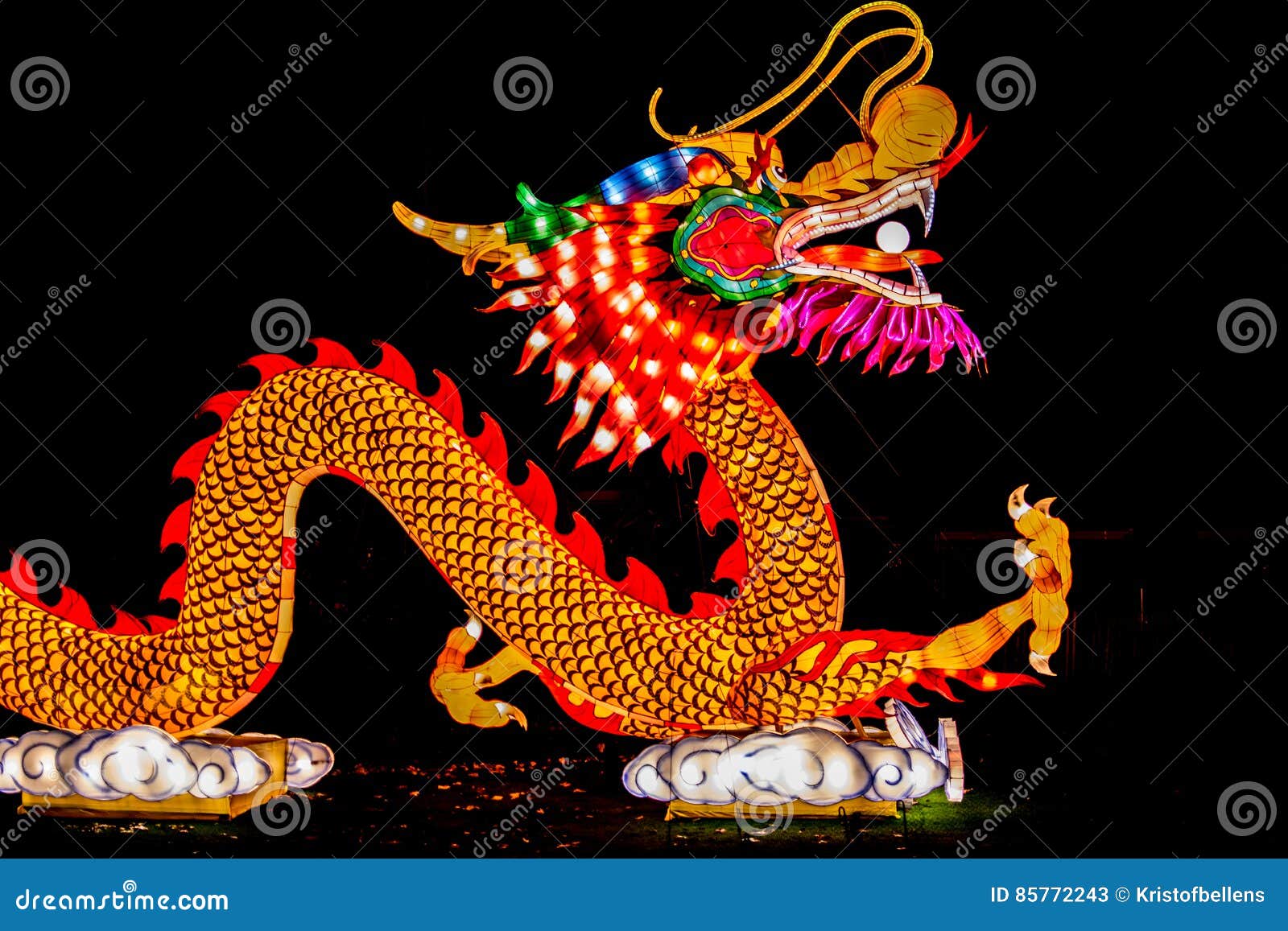 China Light Dragon Side View Editorial Stock Photo - Image of yellow ...