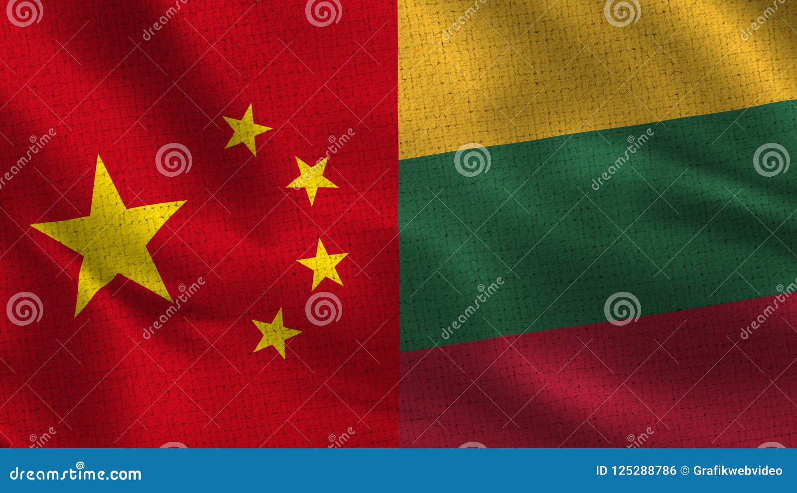 China and Lithuania - Two Half Flags Together Stock Illustration ...
