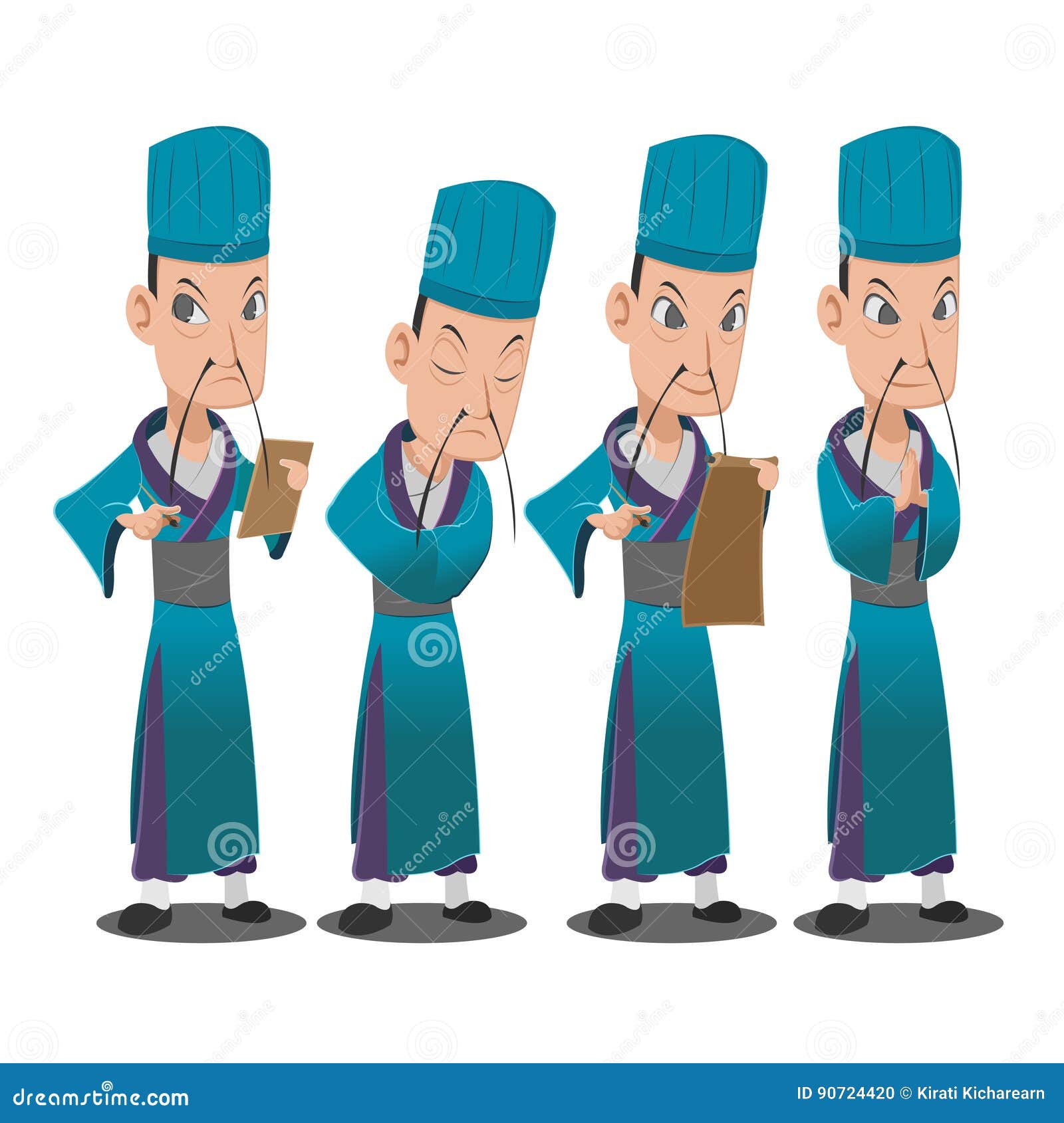 China Lord Cartoon Character Set Vector Illustratie - Illustration of ...