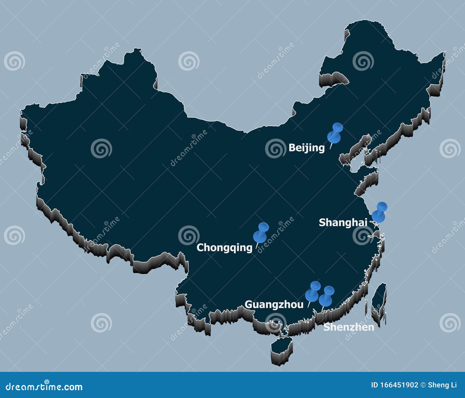 China Main Cities Distribution and Position Stock Vector - Illustration ...