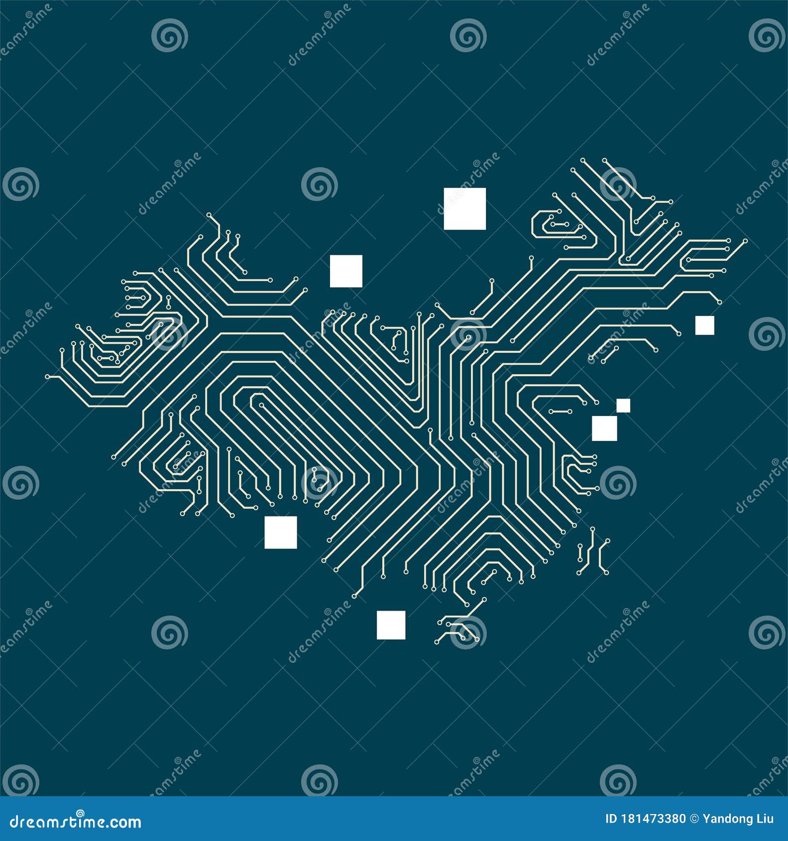 China Map Composed of Circuit Boards, Electronic Financial Technology ...