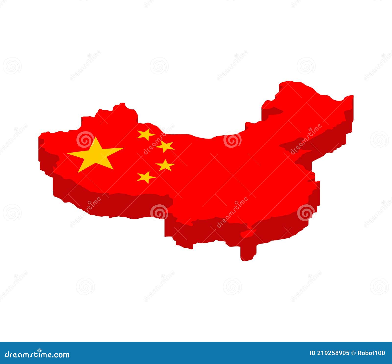 China Map 3D. Chinese Map Isometric Stock Vector - Illustration of ...
