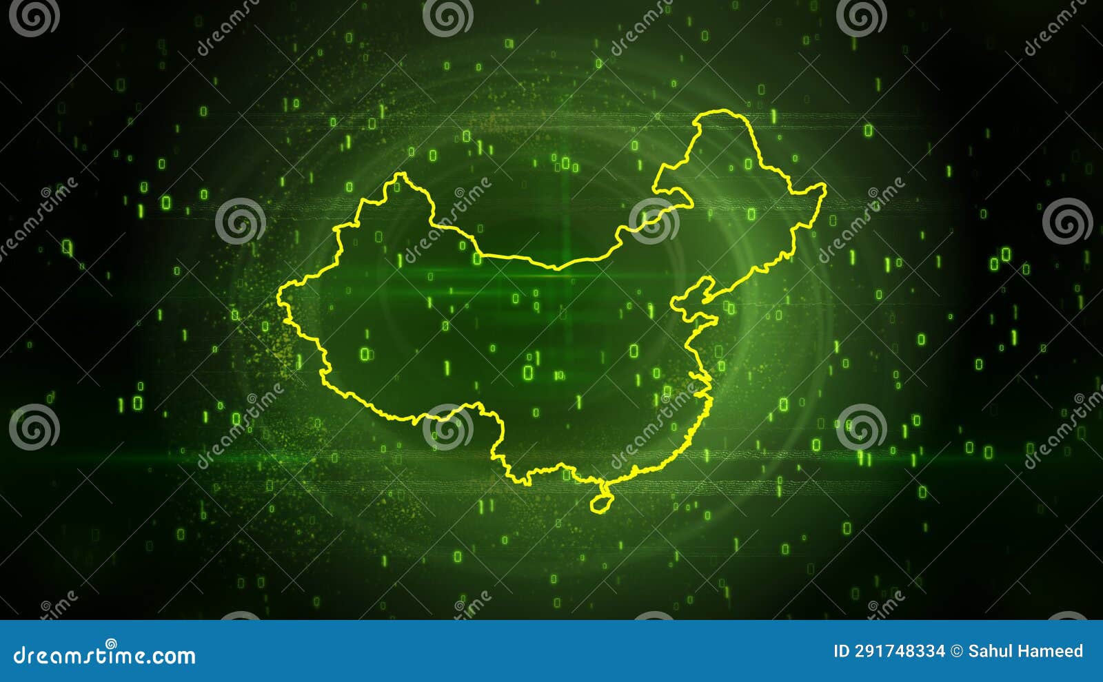 China Map on Digital Background Stock Illustration - Illustration of ...
