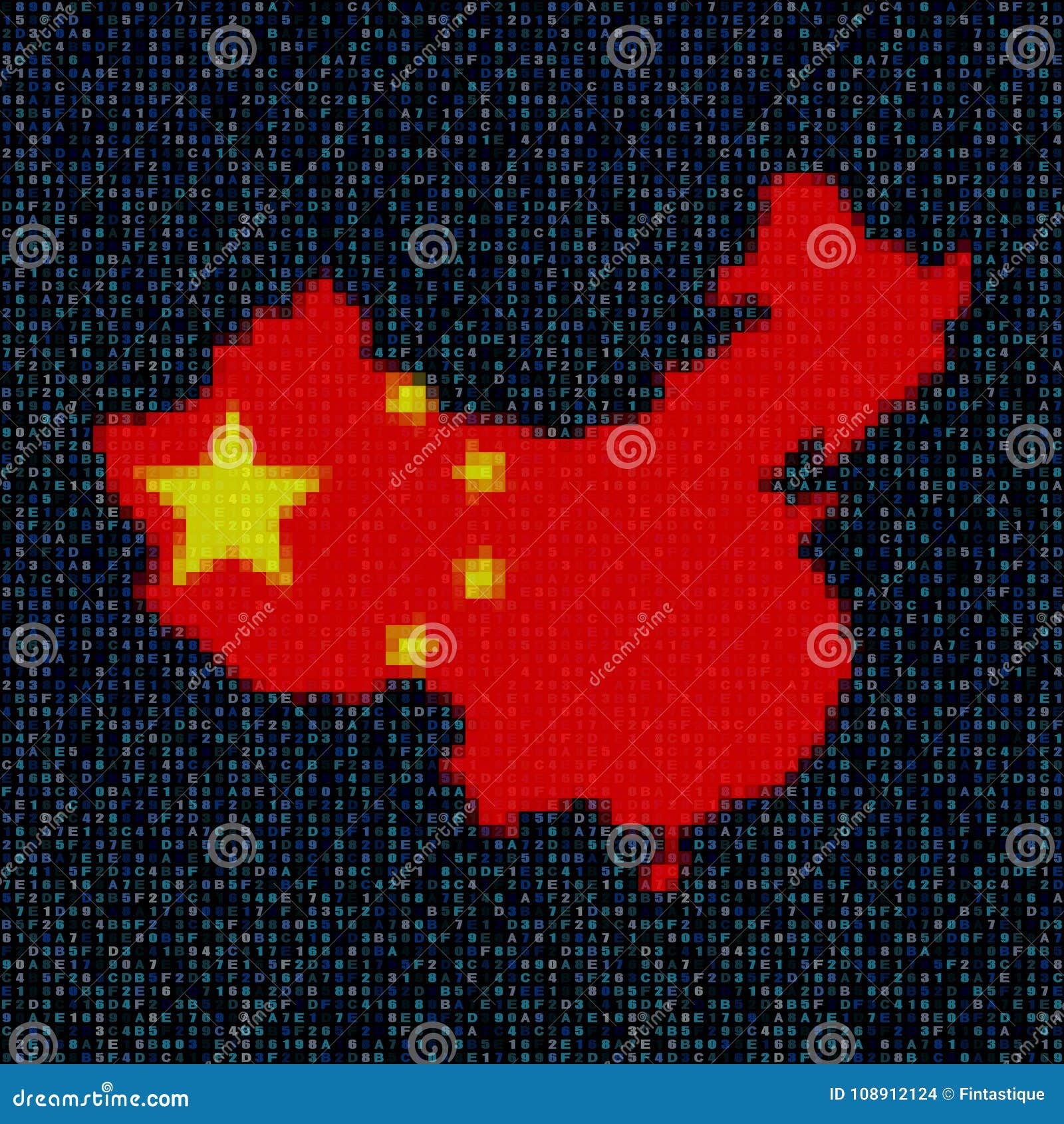 China Map Flag on Hex Code Illustration Stock Illustration ...