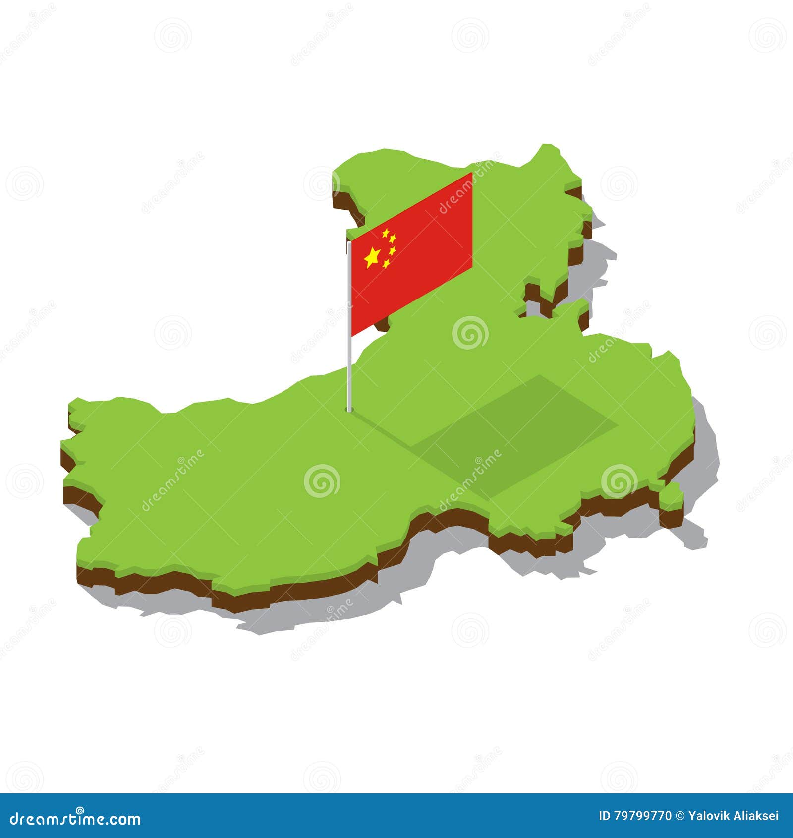 China Map with Flag Isometric Stock Vector - Illustration of icon, flag ...