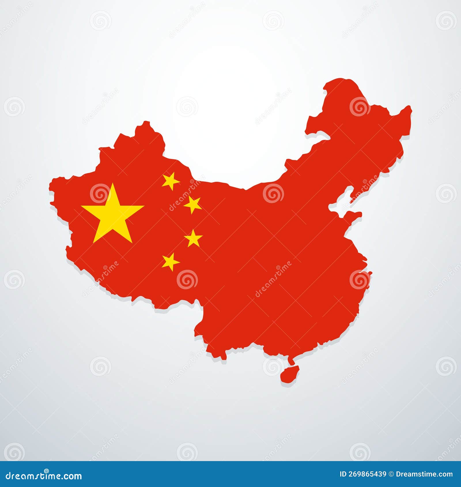 China map with flag stock vector. Illustration of republic - 269865439