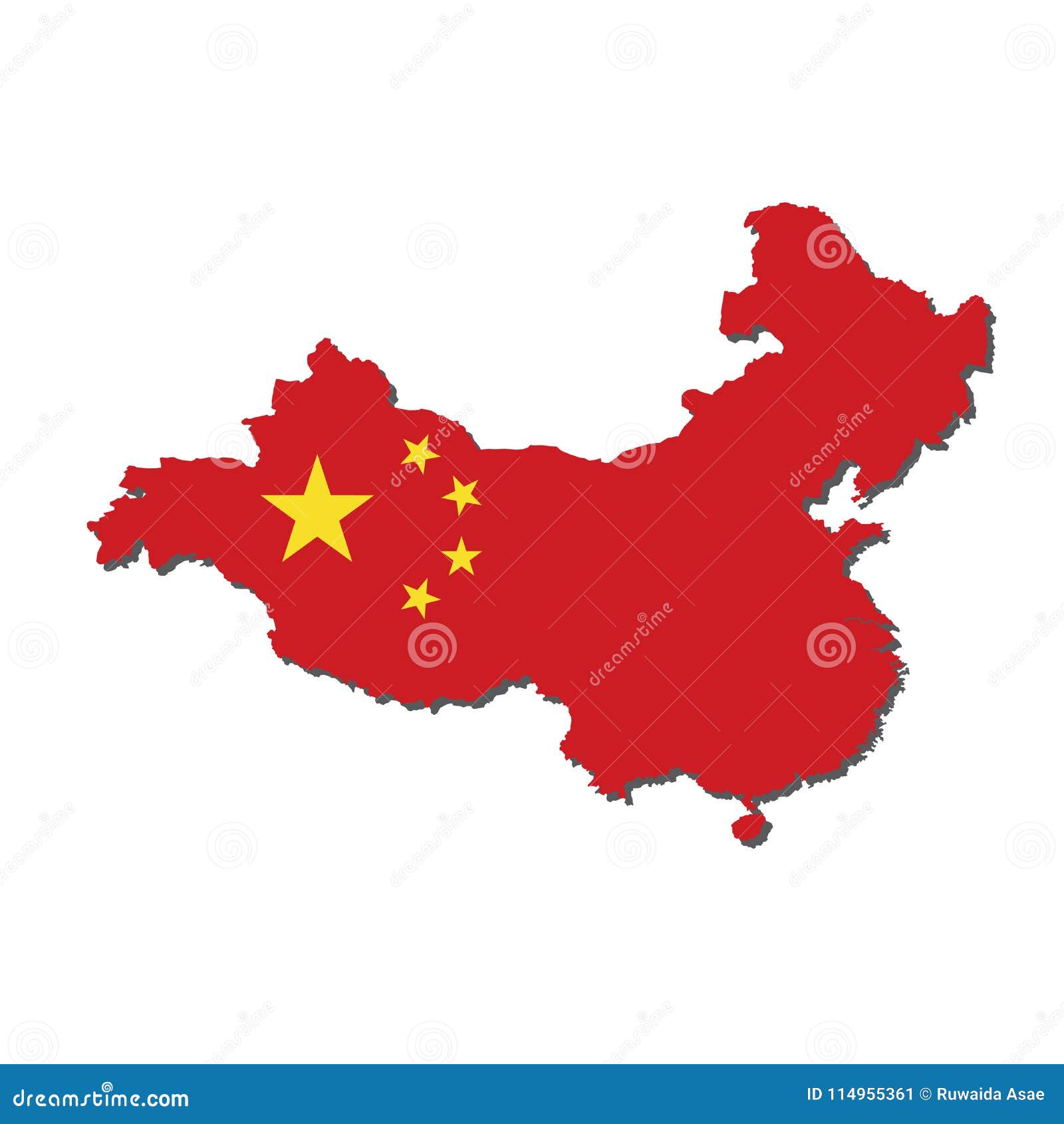 China Map Flag, China Map with Flag Vector Stock Vector - Illustration ...