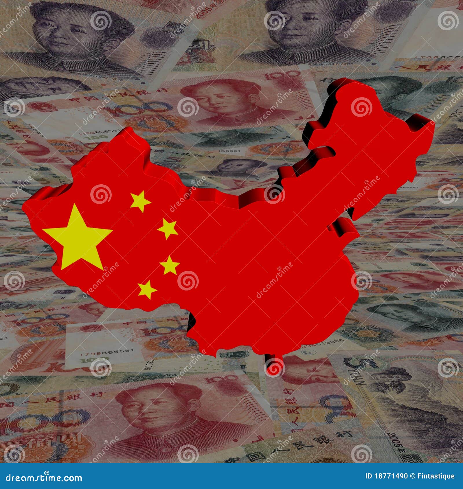 China map flag with yuan stock illustration. Illustration of economy ...