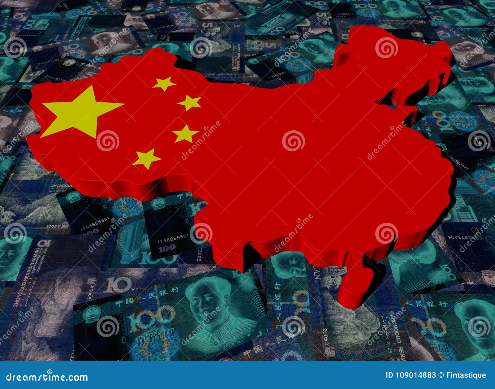 China Map Flag on Yuan Illustration Stock Illustration - Illustration ...