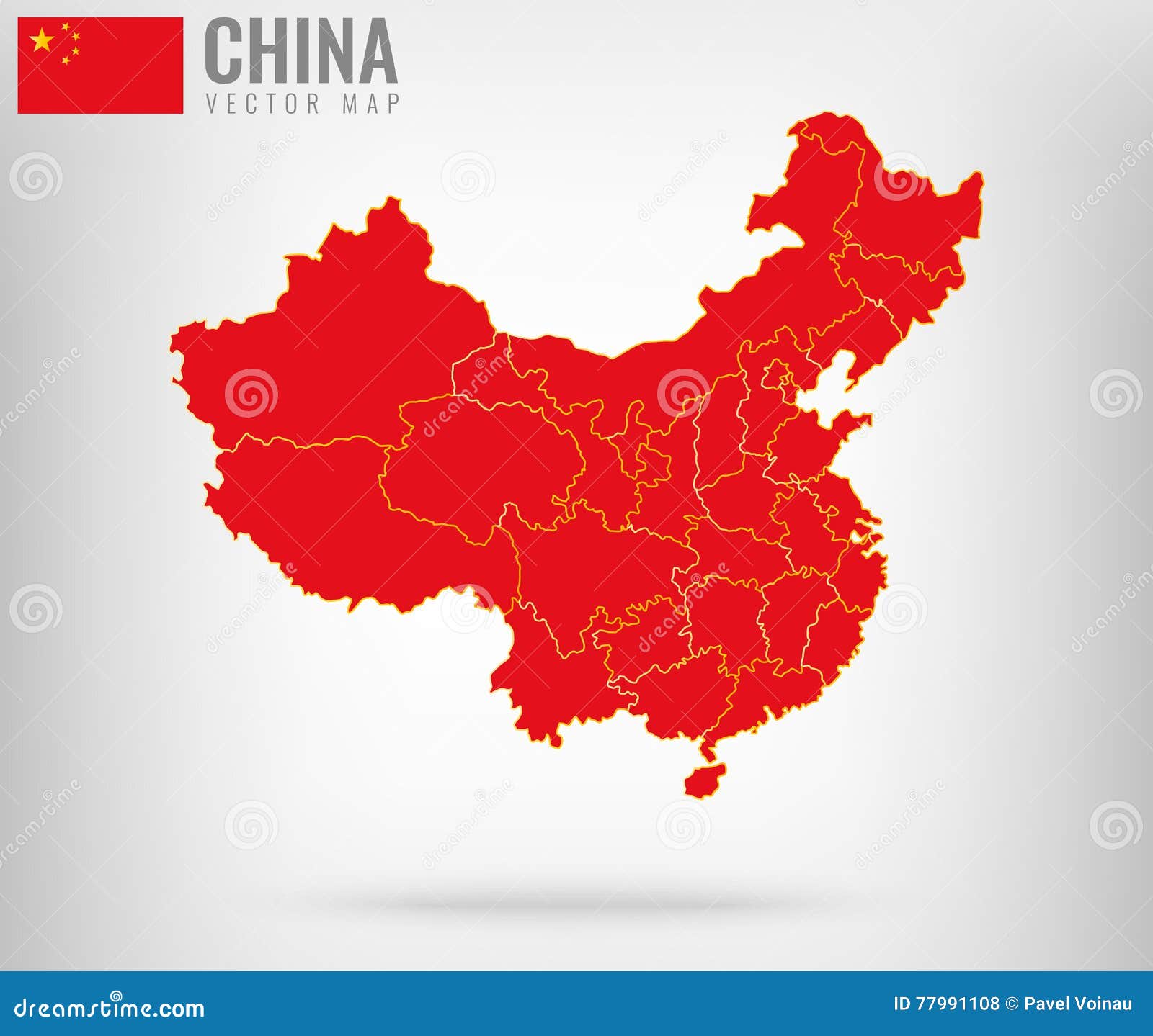 China Map with Golden Borders. Vector Stock Vector - Illustration of ...