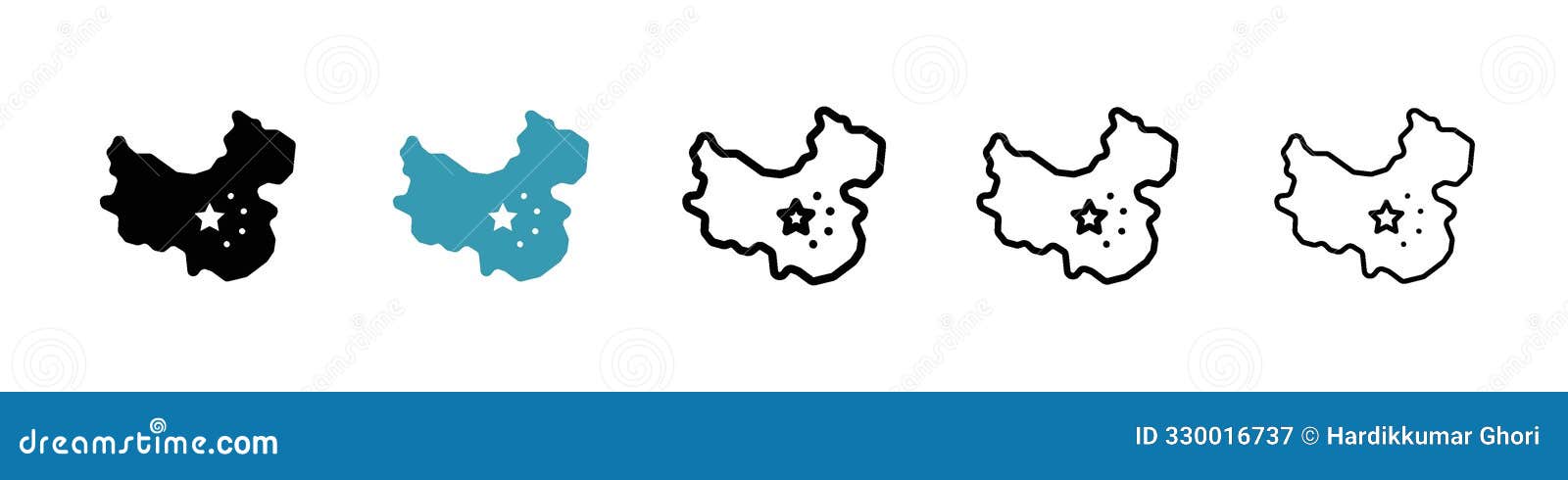 China Map Icon Vector Set on White Background Stock Illustration ...