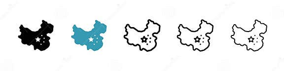 China Map Icon Vector Set on White Background Stock Illustration ...