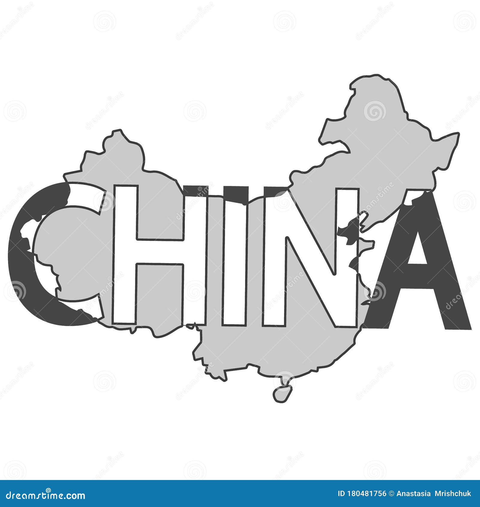 China Map Icon on a White Background Stock Illustration - Illustration ...