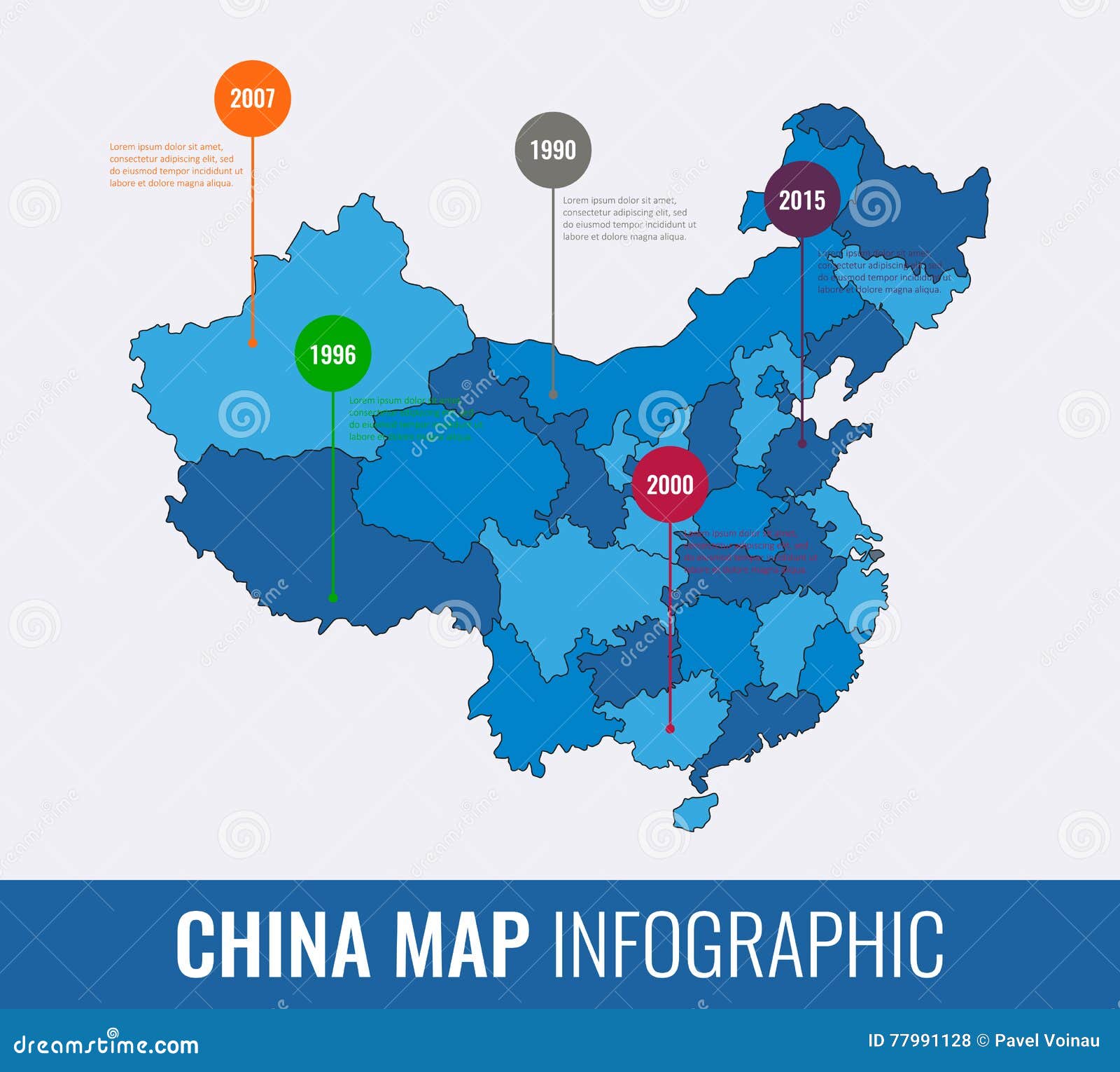 China Map Infographic Template. All Regions Are Selectable. Vector ...