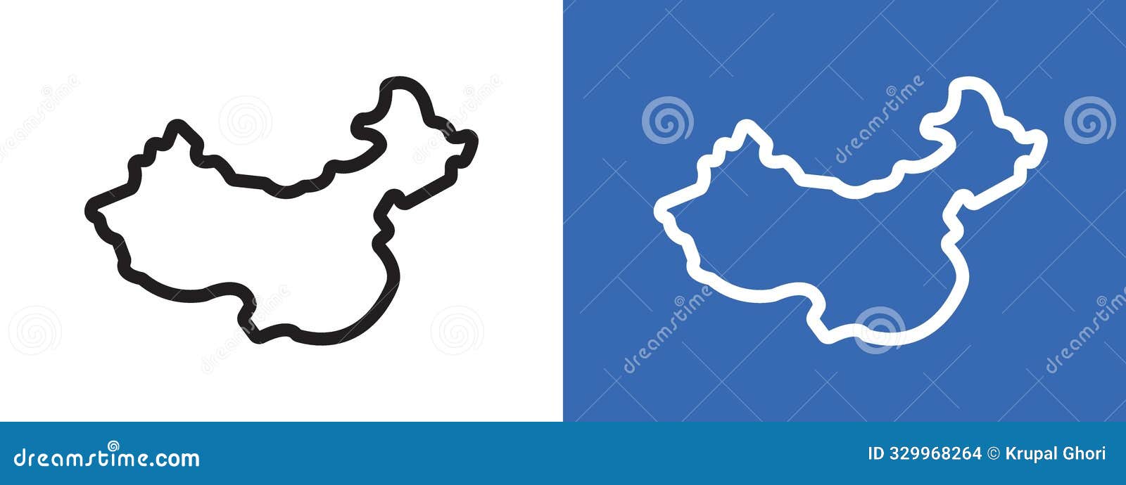 China Map Logo Sign Set Vector Outline Stock Illustration ...