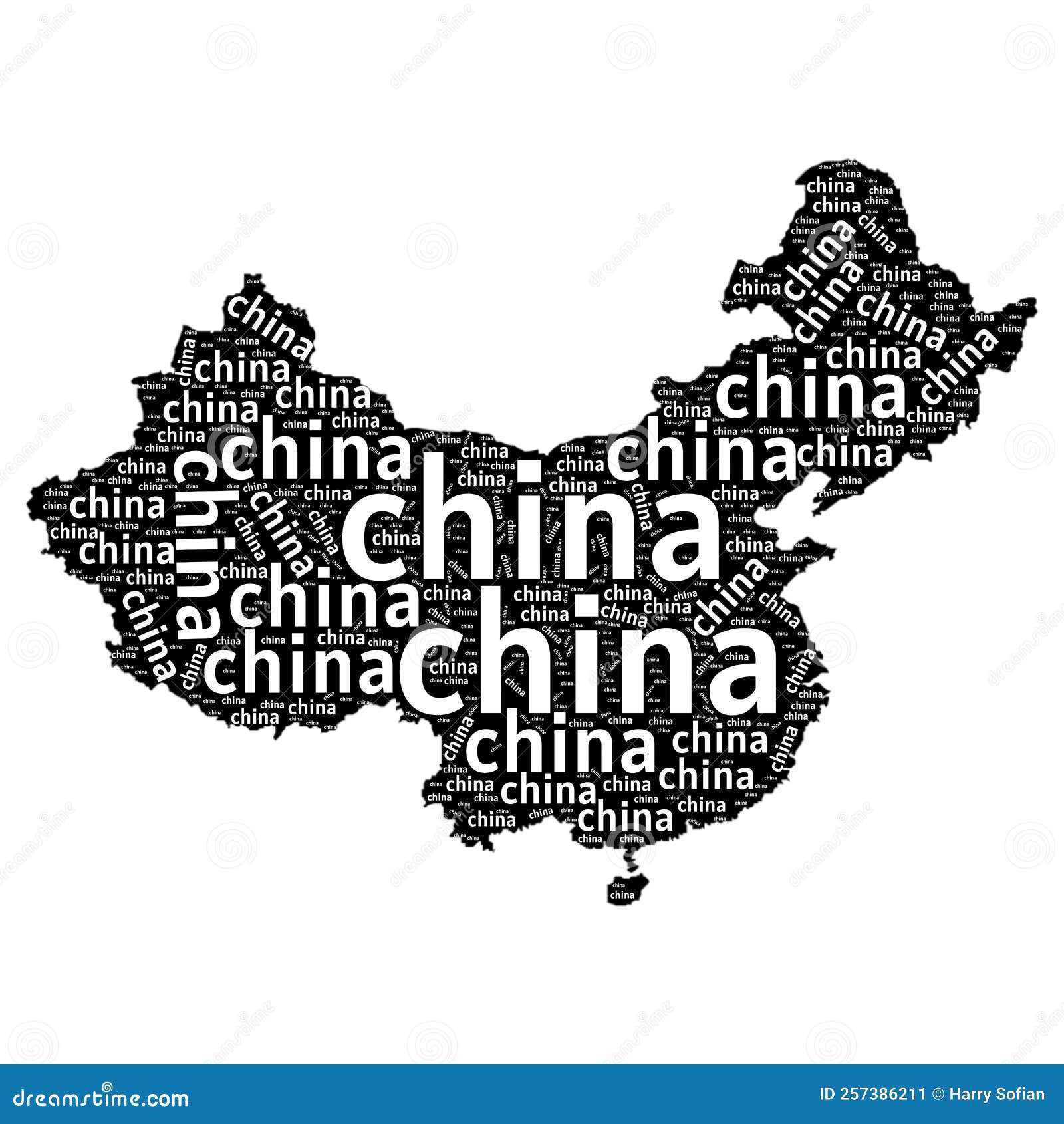 China Map with Name. Isolated White Background Stock Illustration ...