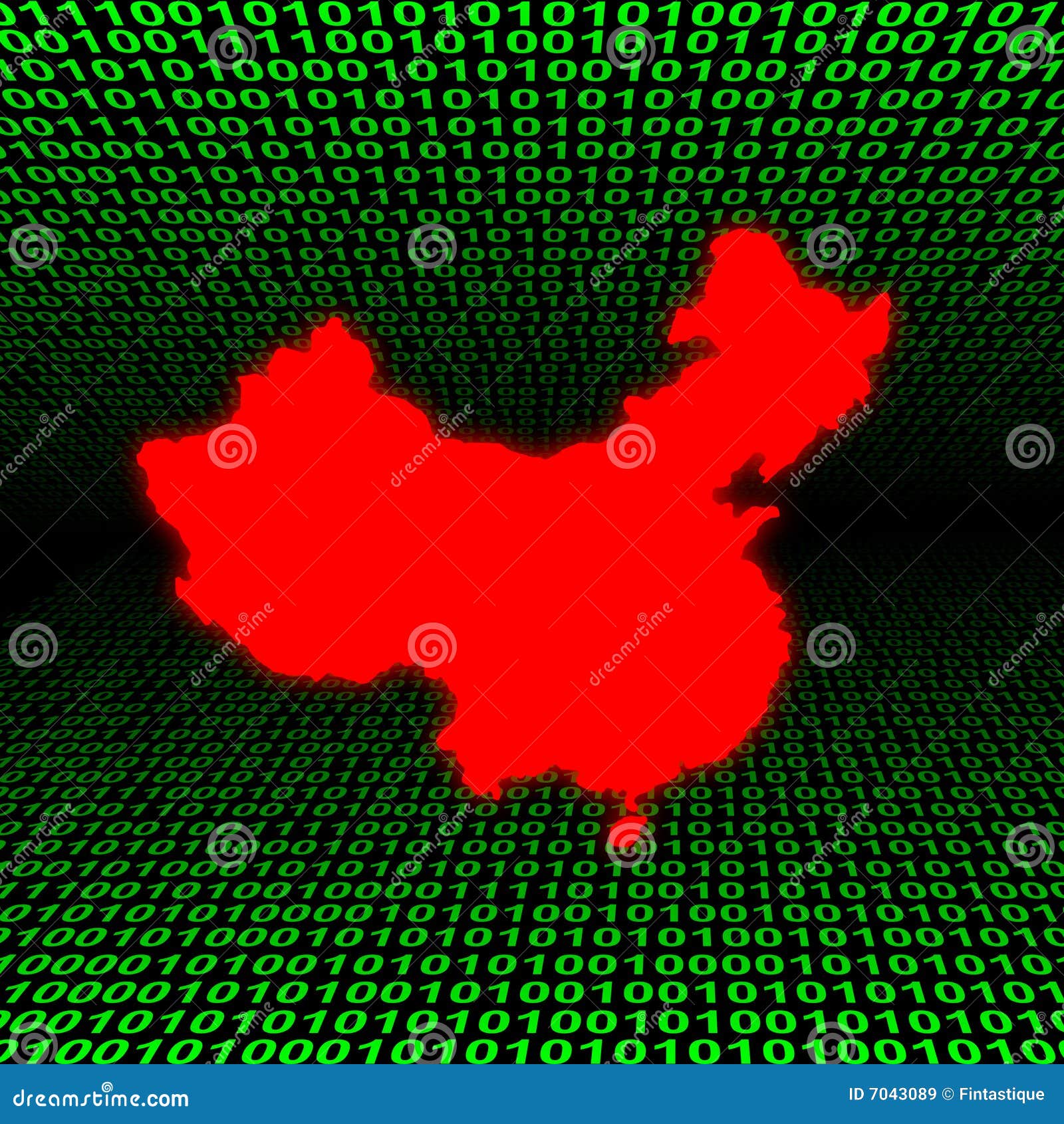 China map over binary code stock illustration. Illustration of digital ...