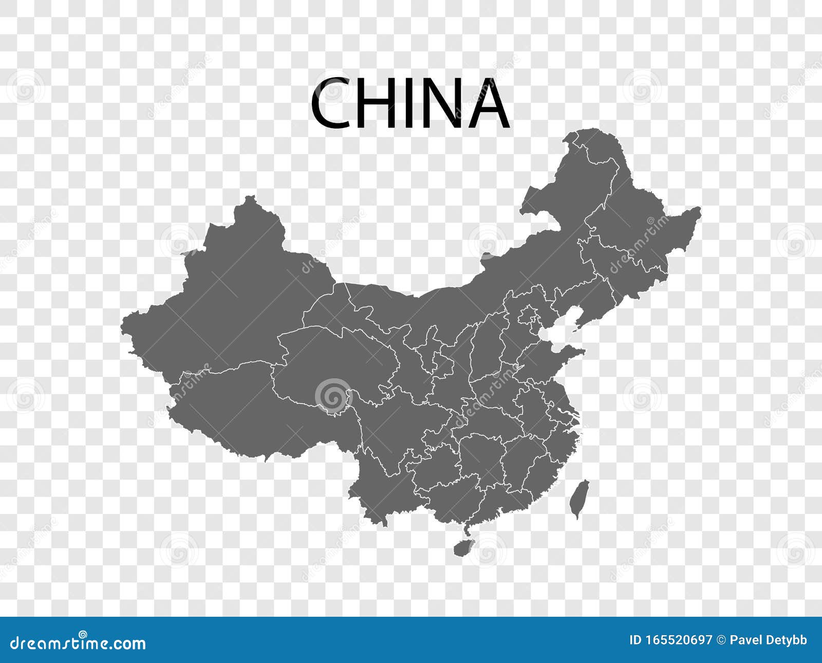 China Map, States Border Map. Vector Illustration Stock Illustration ...
