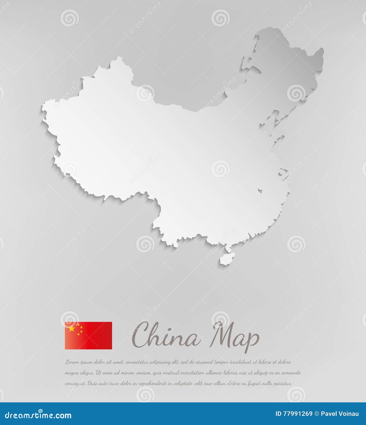 China Map White Card Paper 3D. Vector Stock Vector - Illustration of ...
