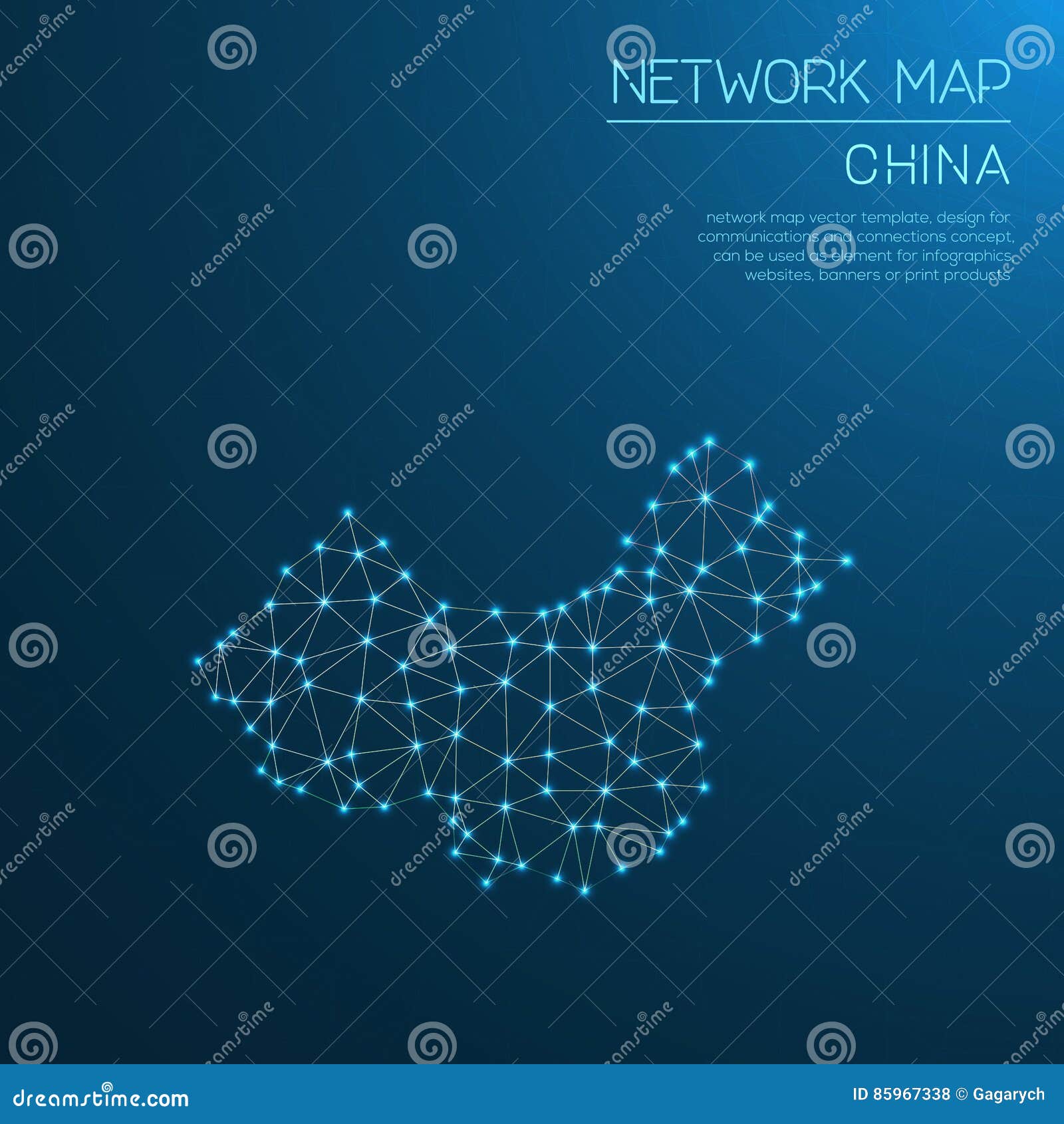 China network map. stock vector. Illustration of dark - 85967338