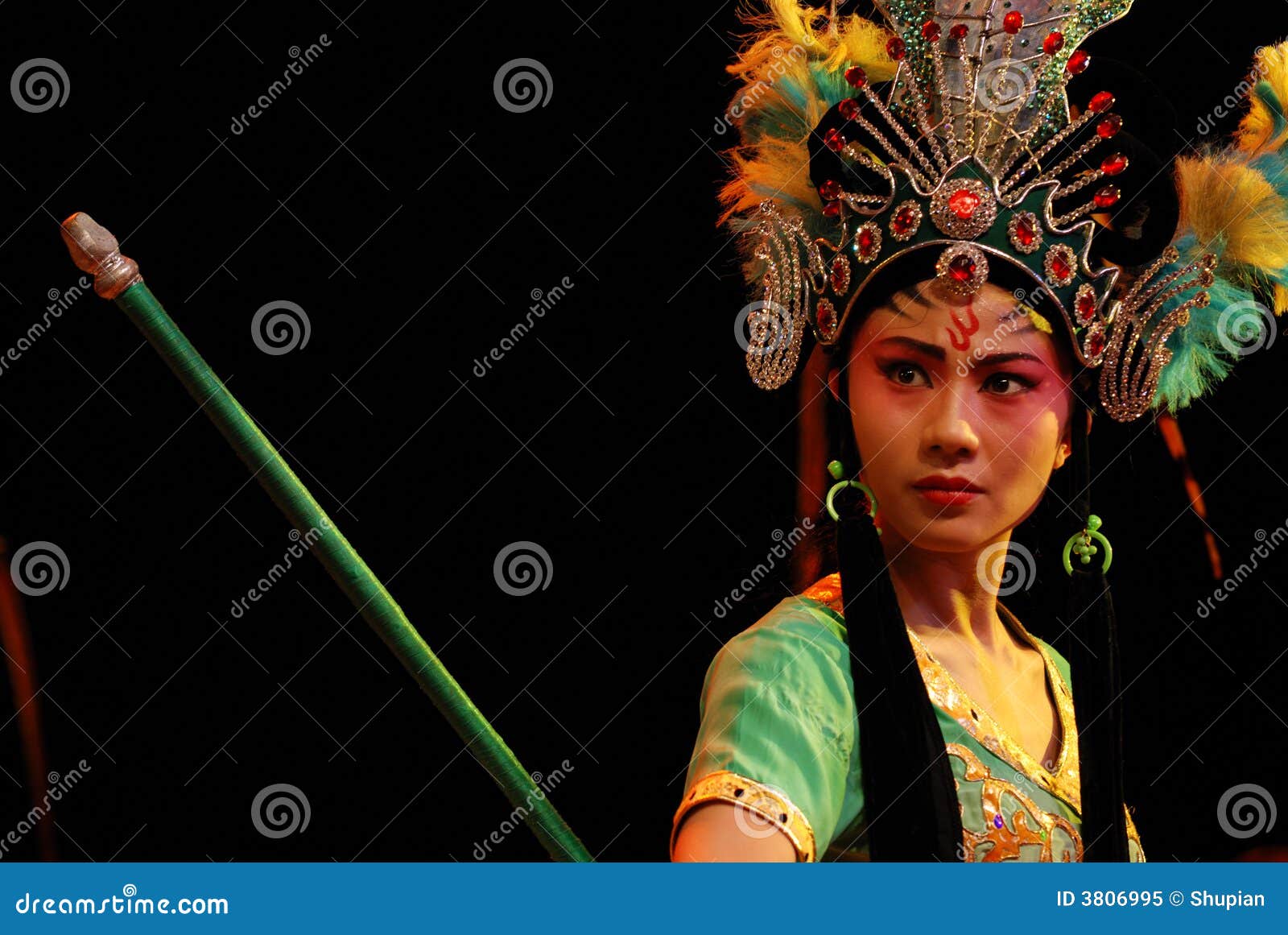 China Opera Iron Fan Princess Stock Image - Image of chinese, face: 3806995