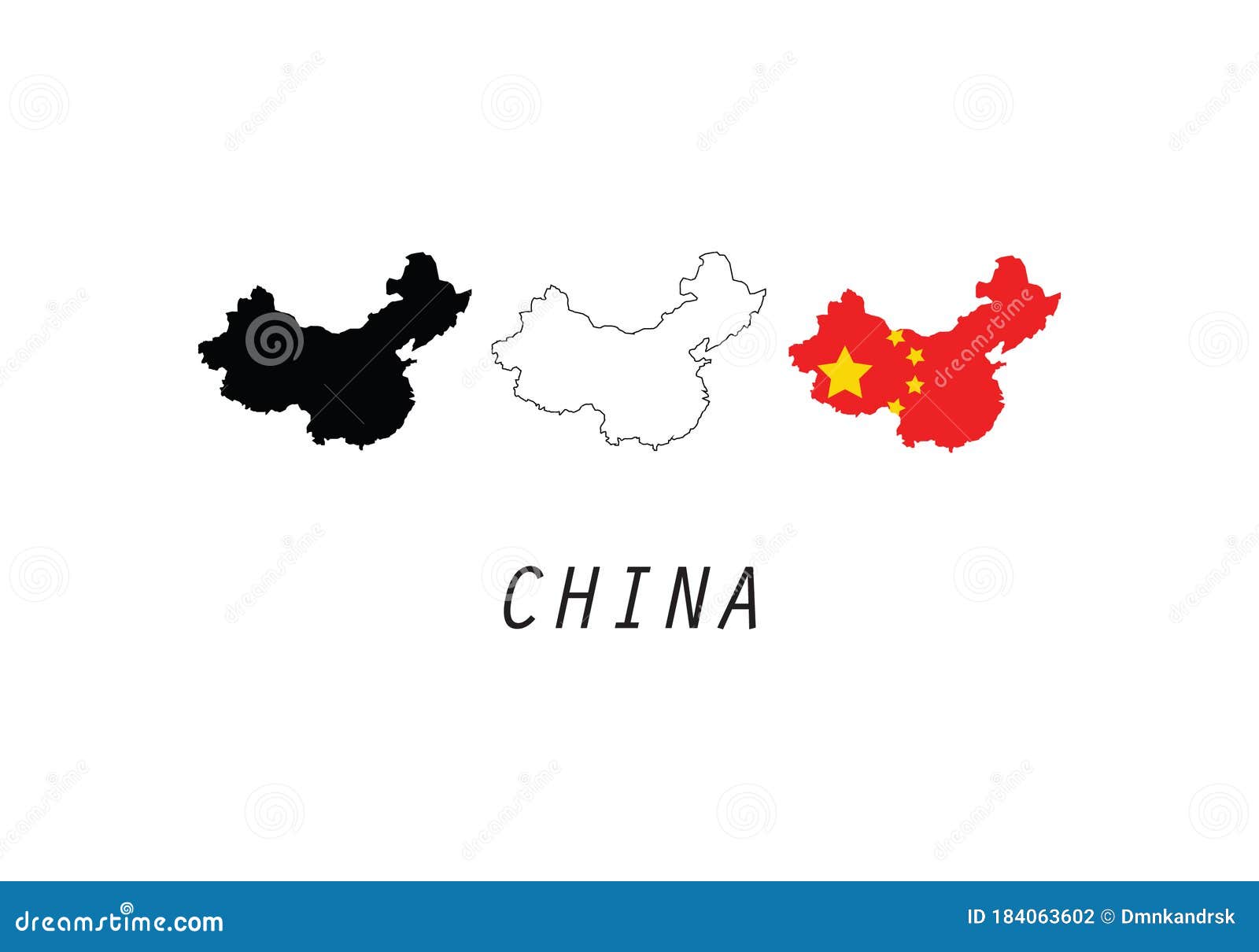 China Outline Map National Borders Vector Illustration | CartoonDealer ...
