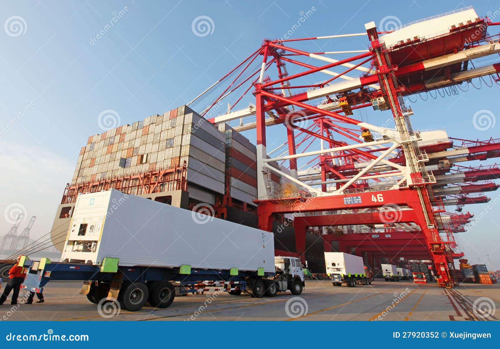 China Qingdao Port Container Terminal Editorial Photography ...