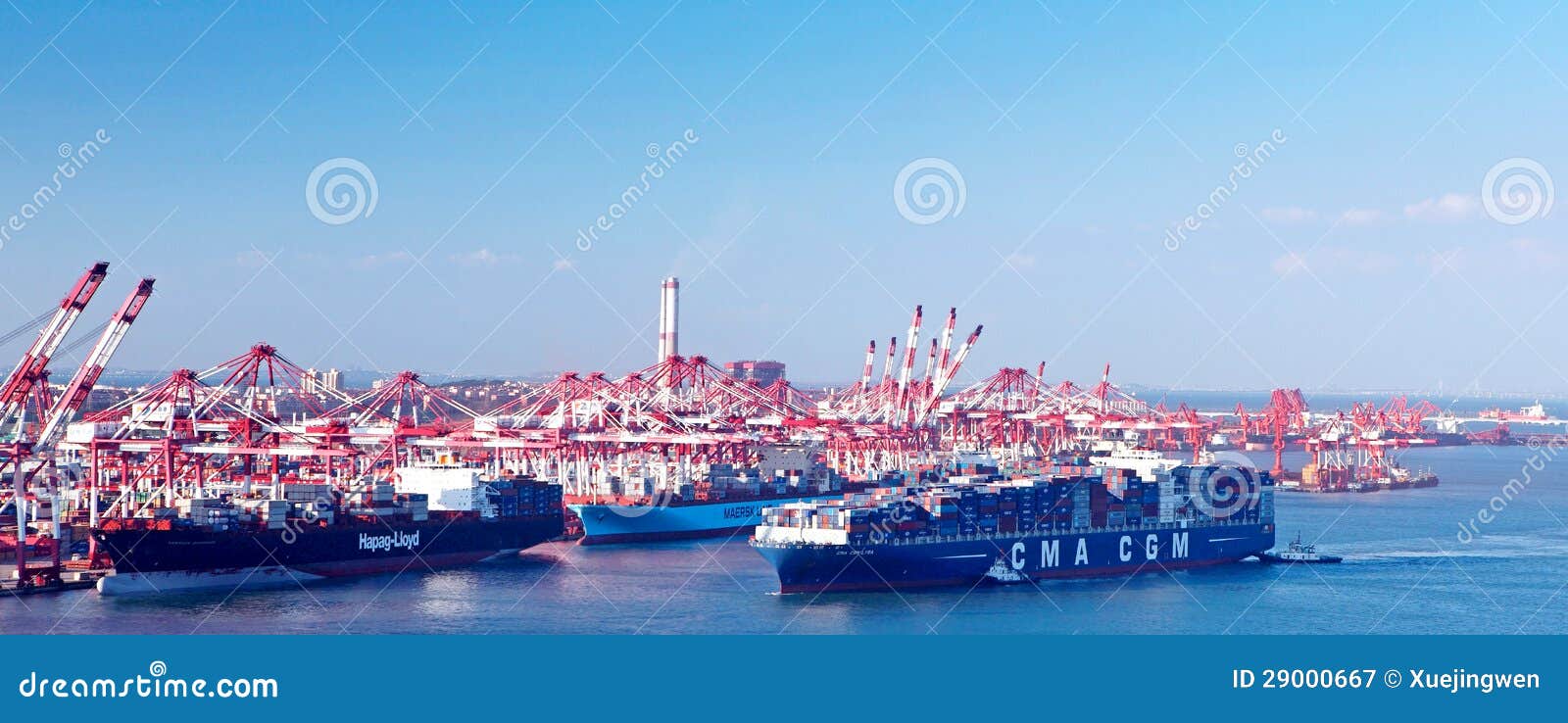 China Qingdao Port Container Terminal Editorial Photography - Image of ...
