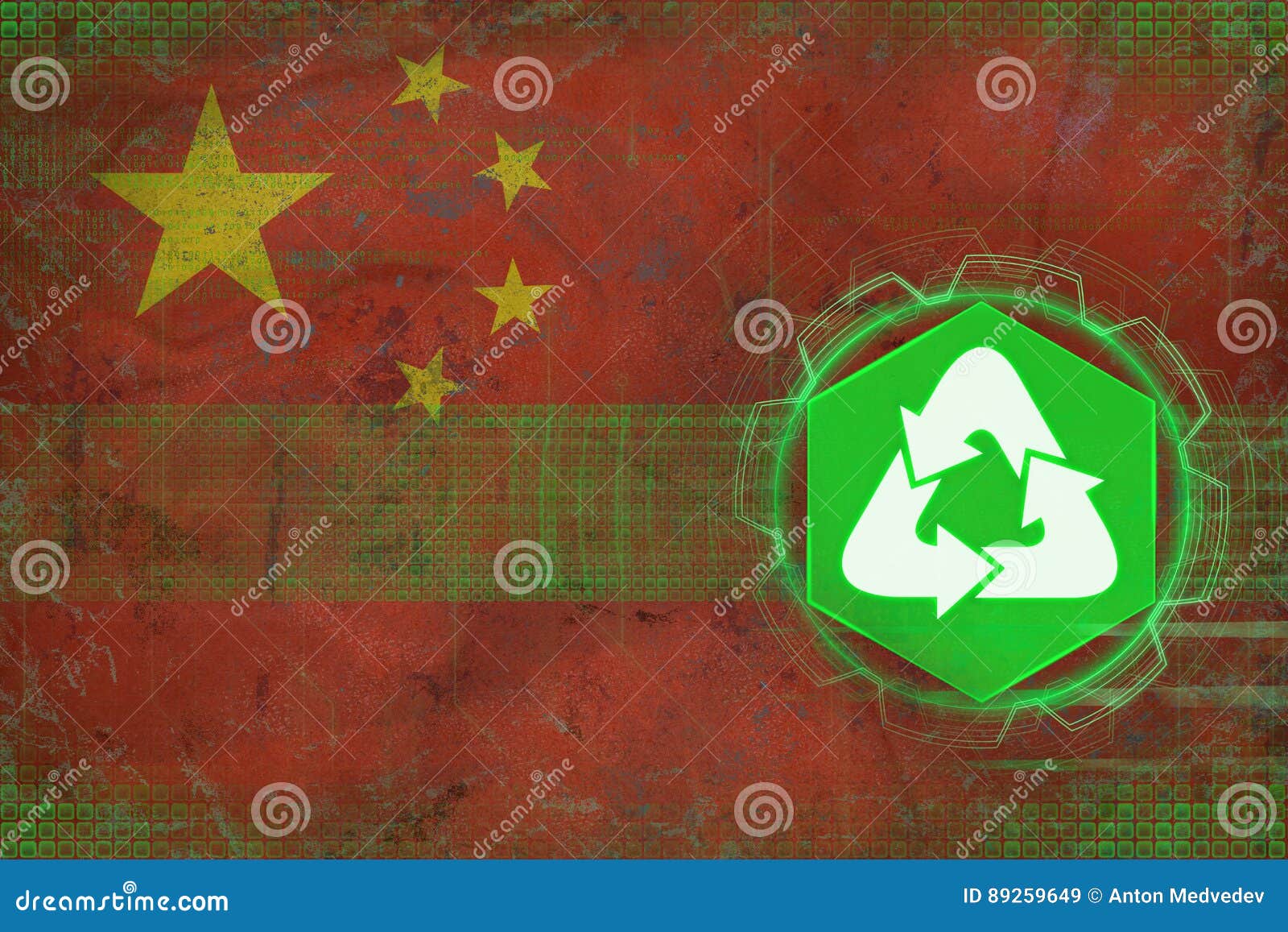 China Recycling. Ecology Concept. Stock Illustration - Illustration of ...