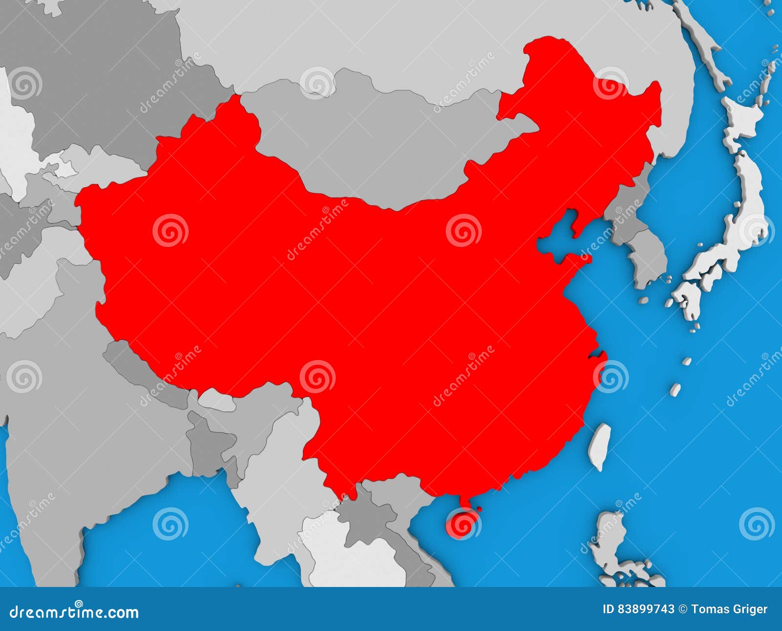 China in red on globe stock illustration. Illustration of chinese ...