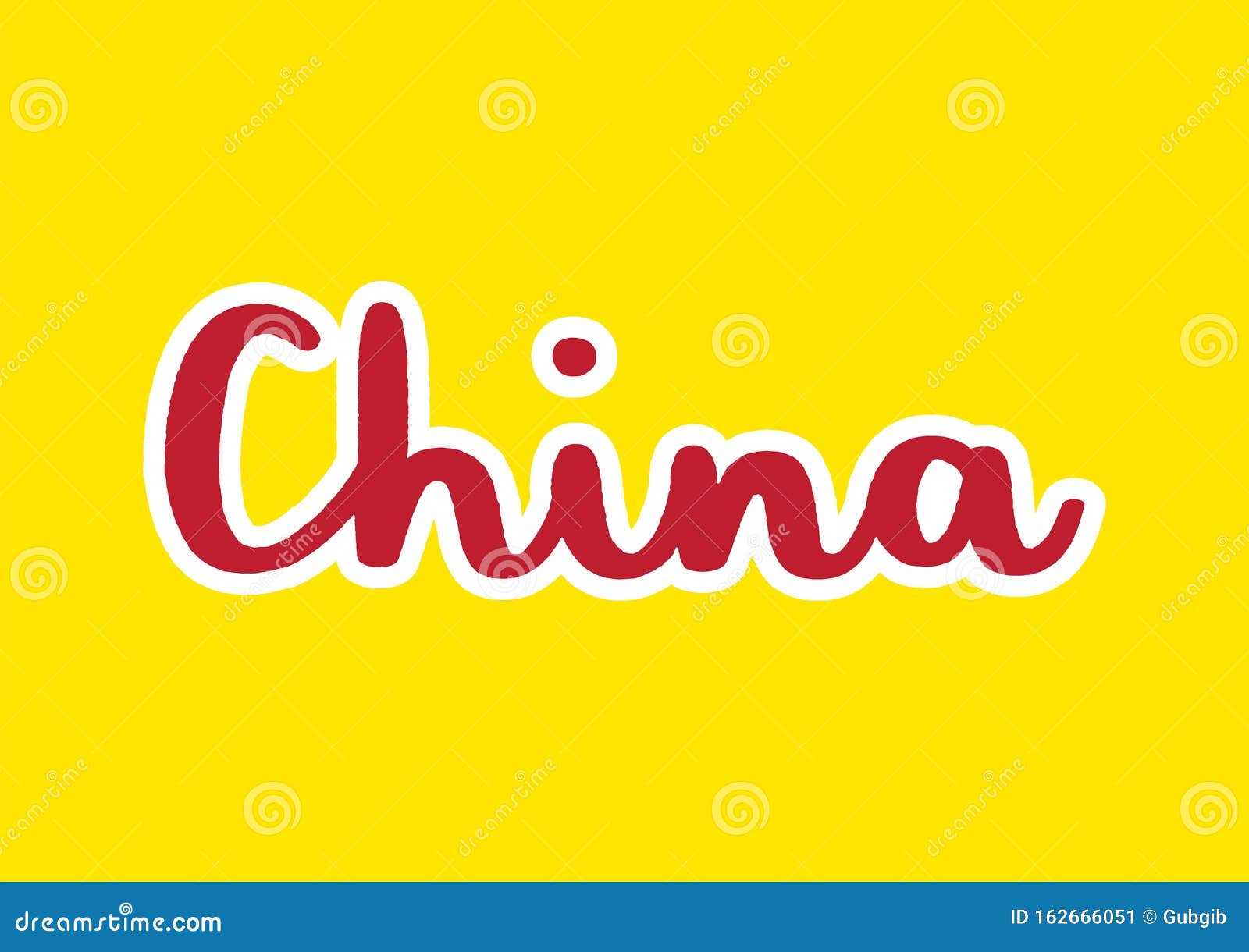 China Red Hand Lettering on Yellow Background Stock Vector ...