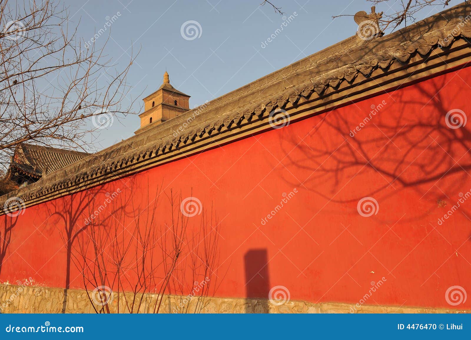 China red wall stock photo. Image of eaves, grey, civilization - 4476470