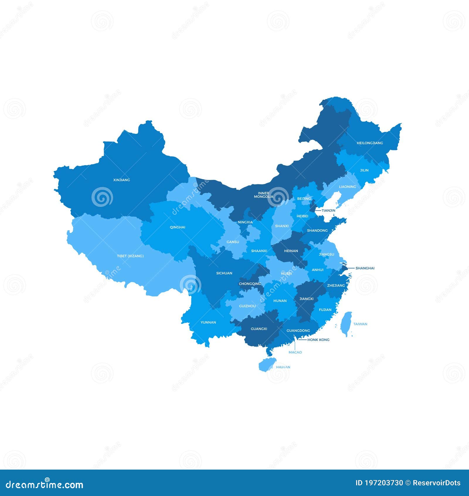 China Regions Map stock vector. Illustration of beijing - 197203730