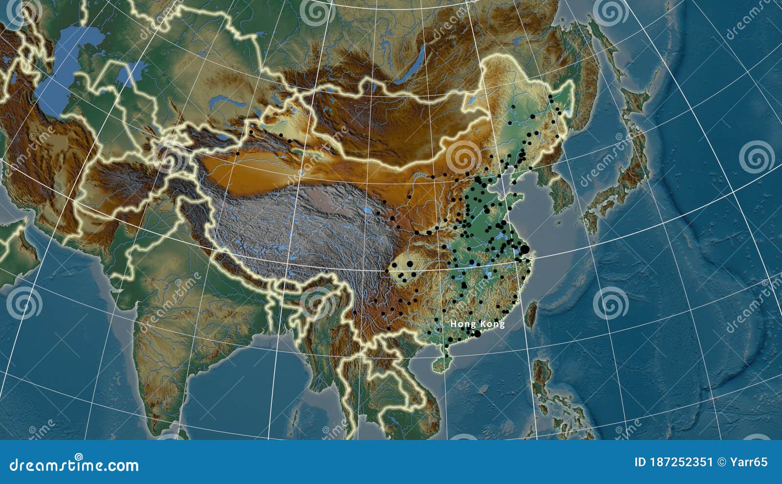 China - Relief. Composition, Borders Stock Illustration - Illustration ...