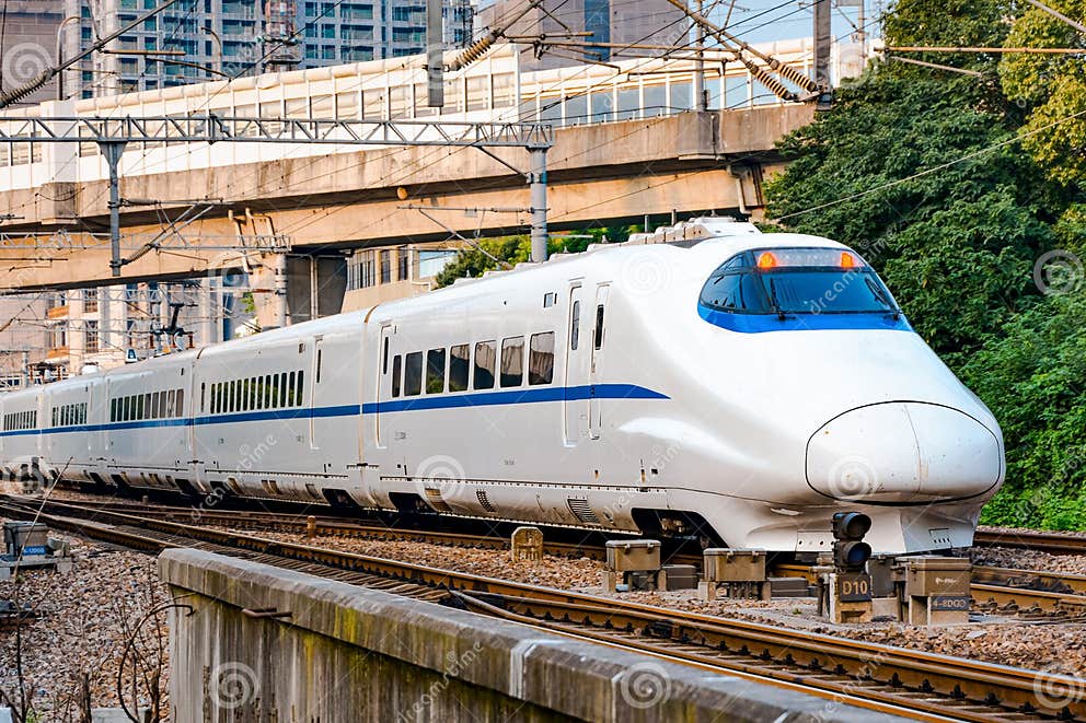 White Multiple Unit Trains of China Railway Stock Photo - Image of tram ...