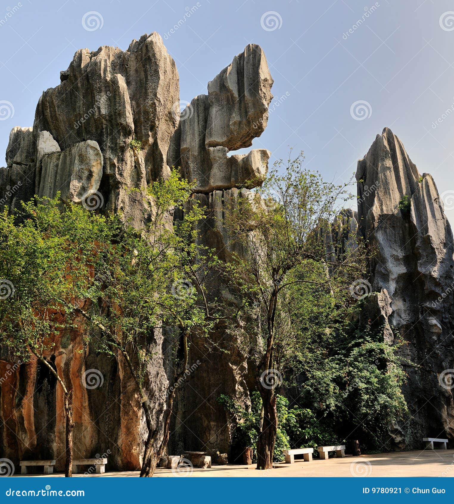 China s Stone Forest stock image. Image of blue, features - 9780921