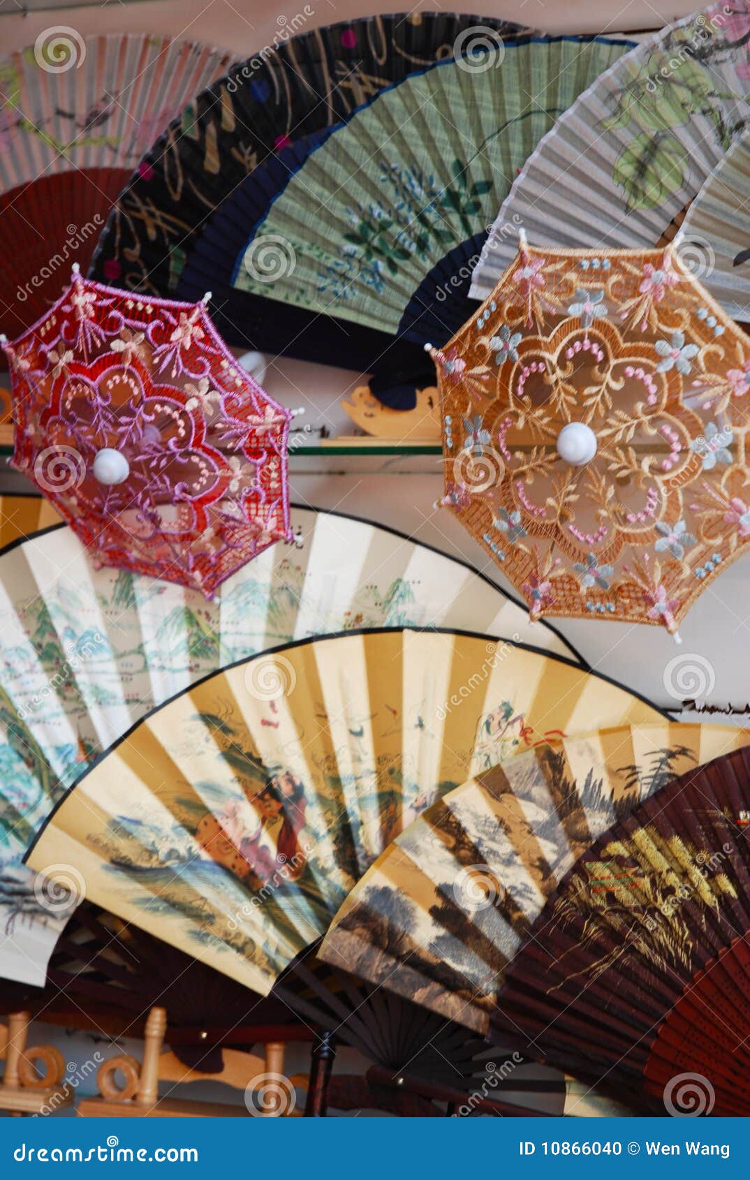 China S Wooden Fan and Umbrella Stock Photo - Image of outdoor, daytime ...