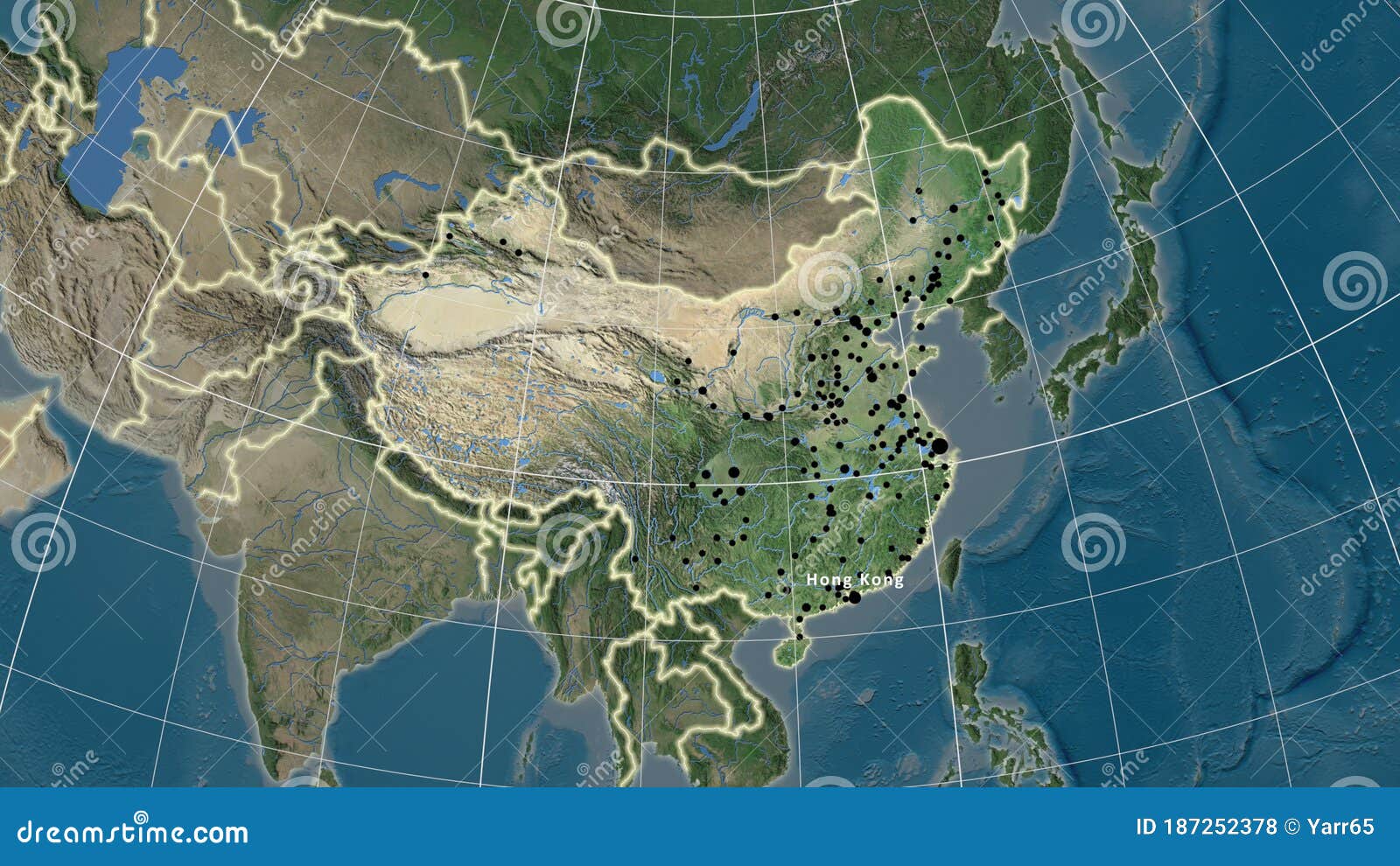 China - Satellite. Composition, Borders Stock Illustration ...