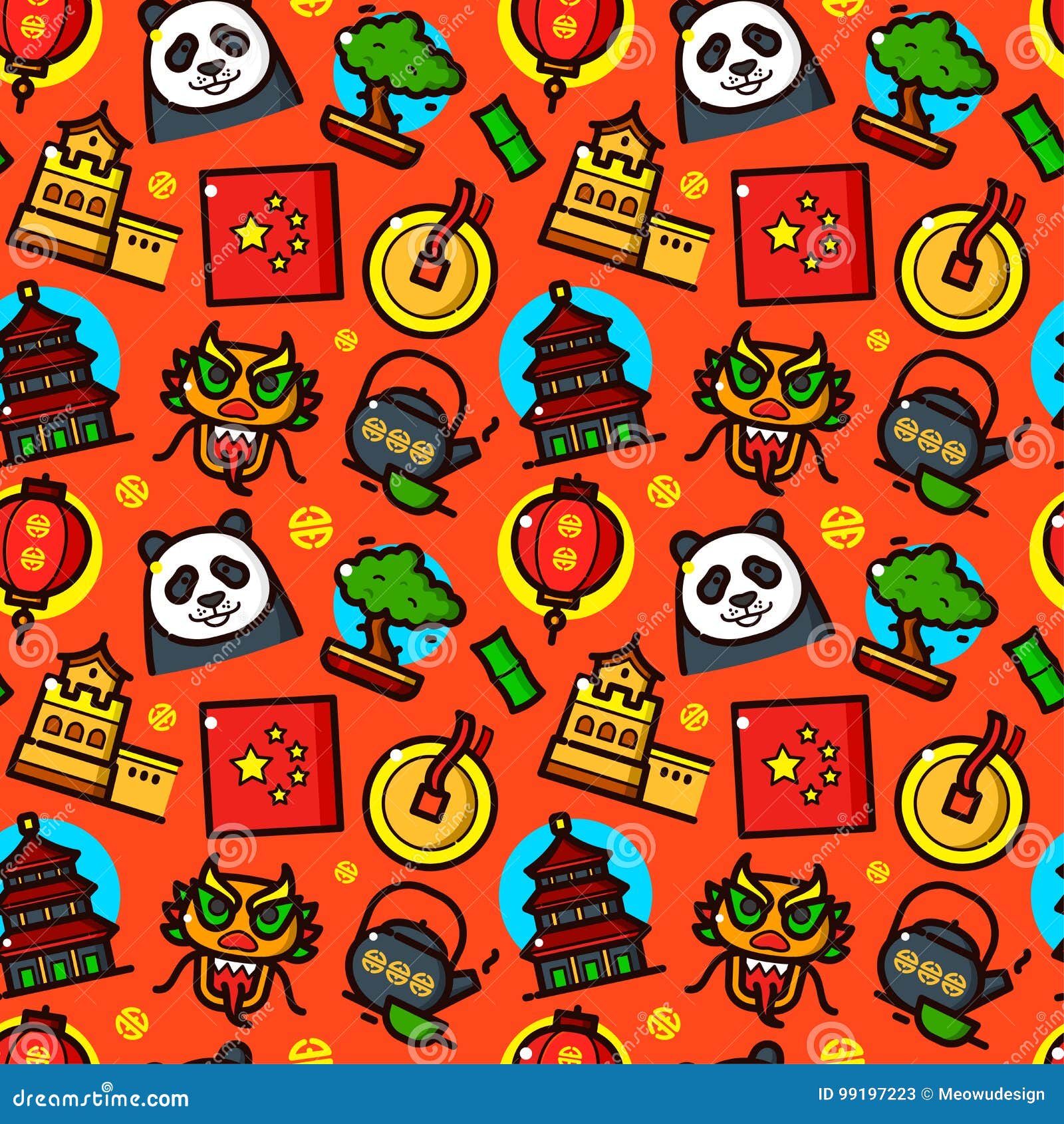 China Seamless Pattern Vector Illustration Stock Vector - Illustration of backdrop, element ...