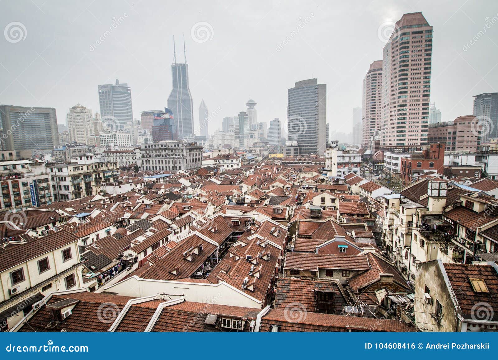 China, Shanghai, slums editorial photo. Image of haze - 104608416