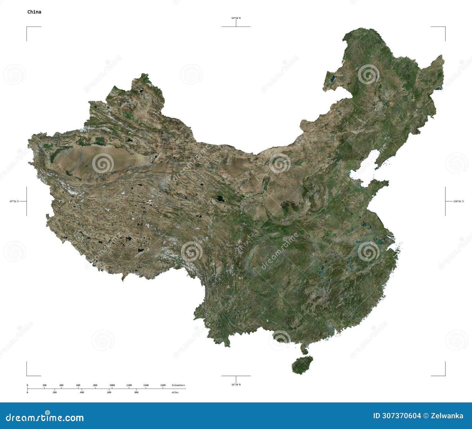 China Shape on White. High-res Satellite Stock Illustration ...
