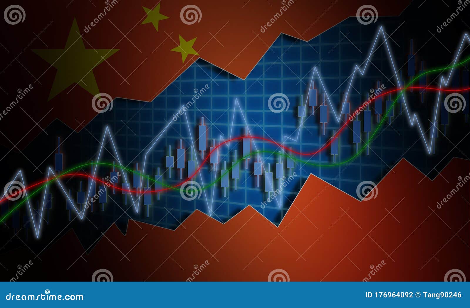 China Stock Market with Candle Stick Graph Chart Stock Illustration ...