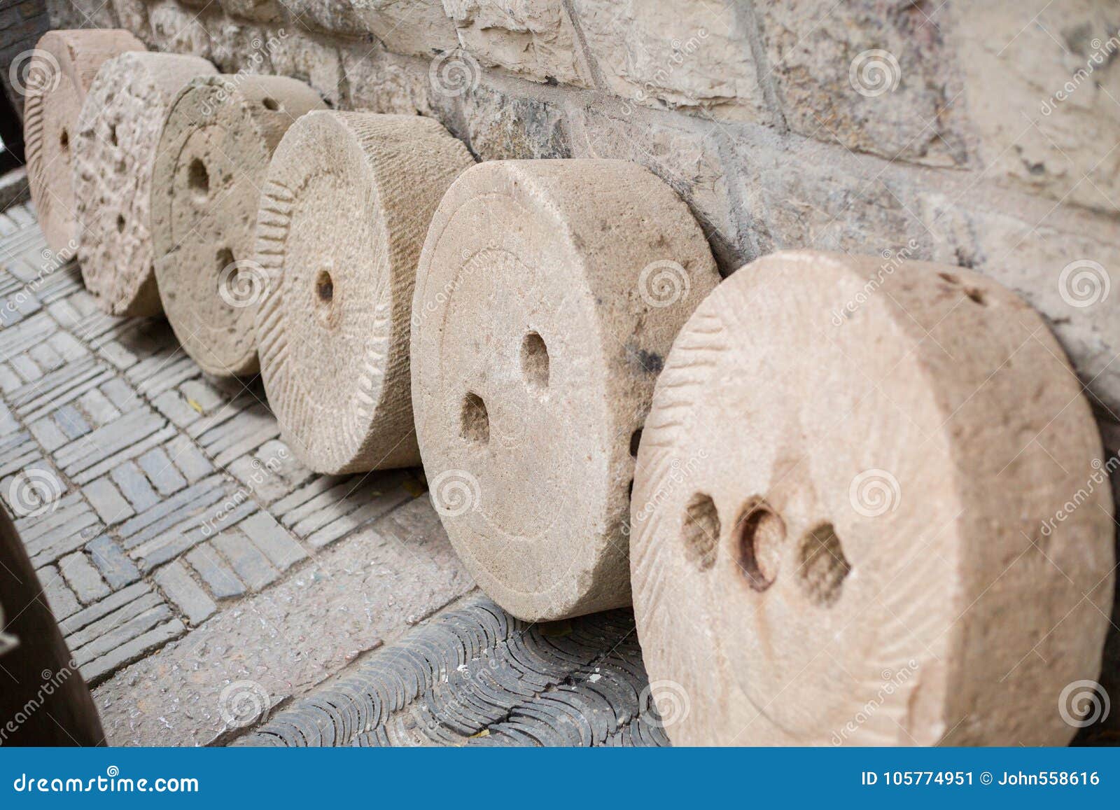 China stone mill stock image. Image of crush, history - 105774951