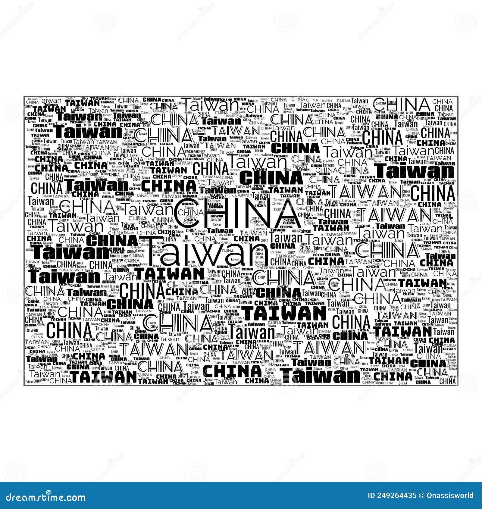 China And Taiwan Flag Map Painted On White Background Royalty-Free ...