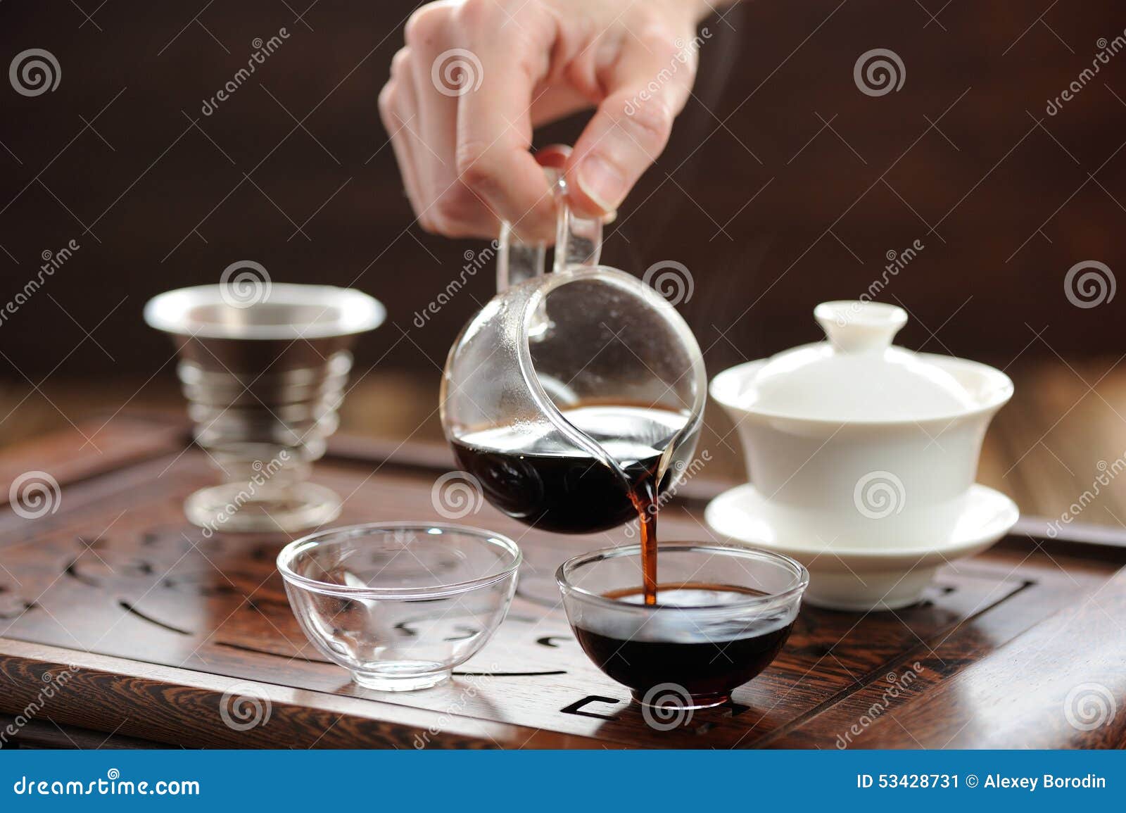 China Tea Ceremony with Puerh Tea Brewing in Haiwan Stock Image - Image ...