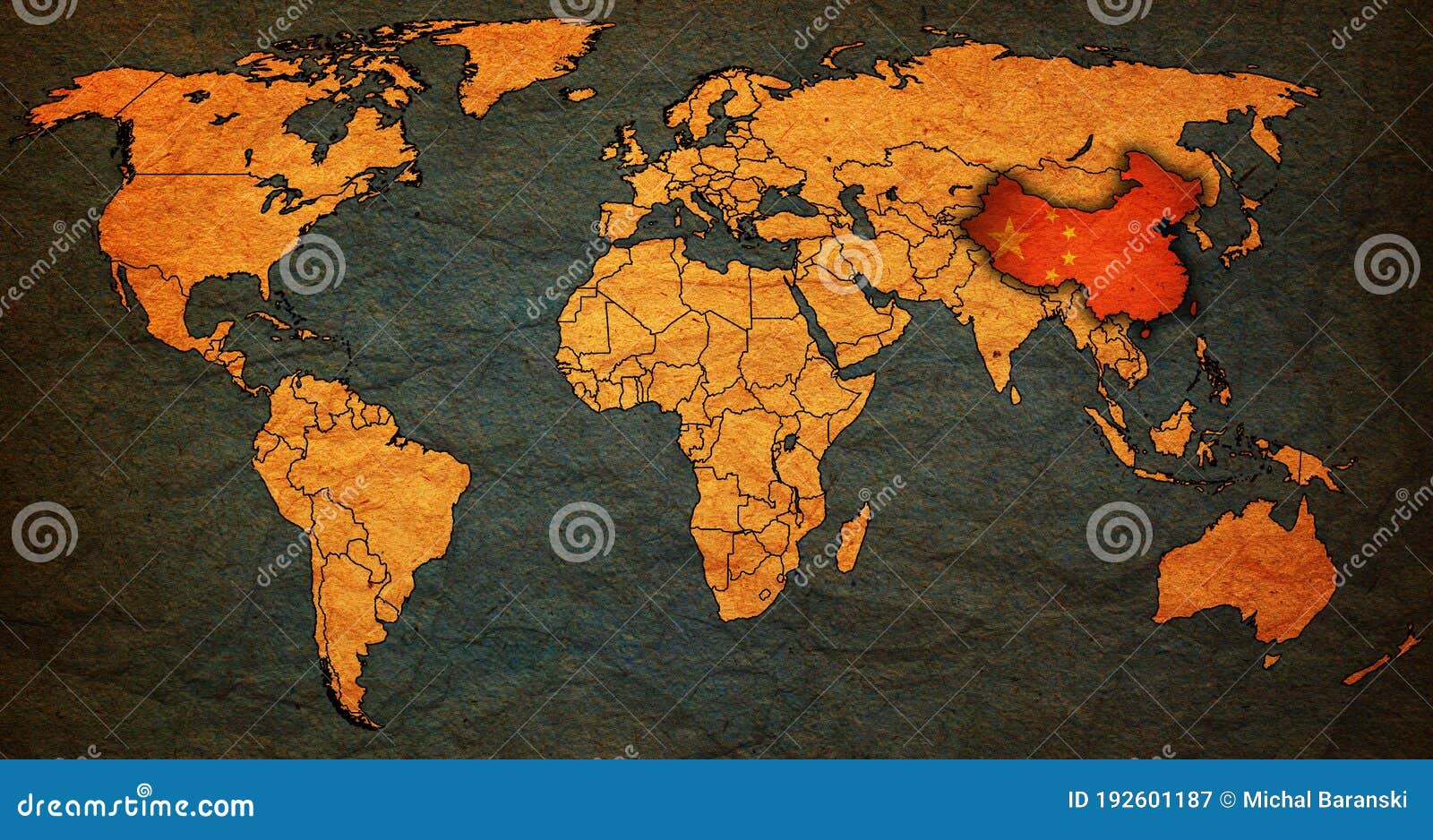 China Territory on World Map Stock Illustration - Illustration of ...
